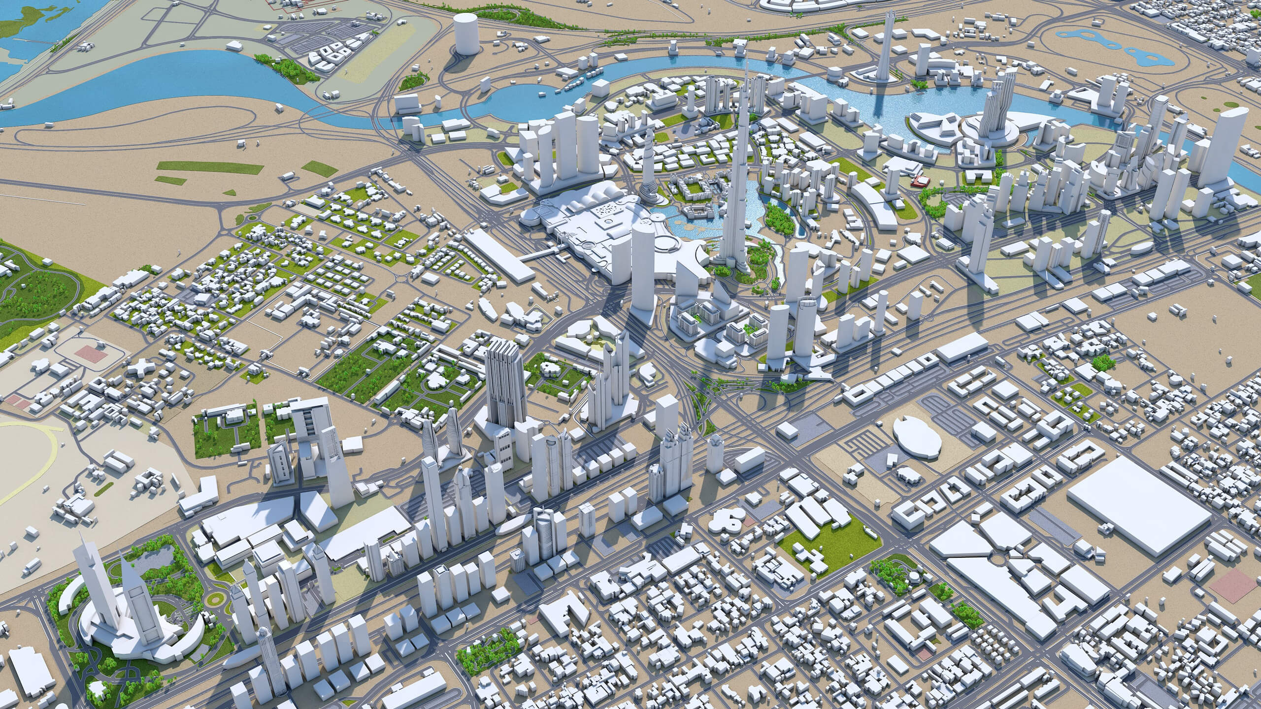 Dubai Business Bay, UAE 10km - 3D Model by 3dstudio