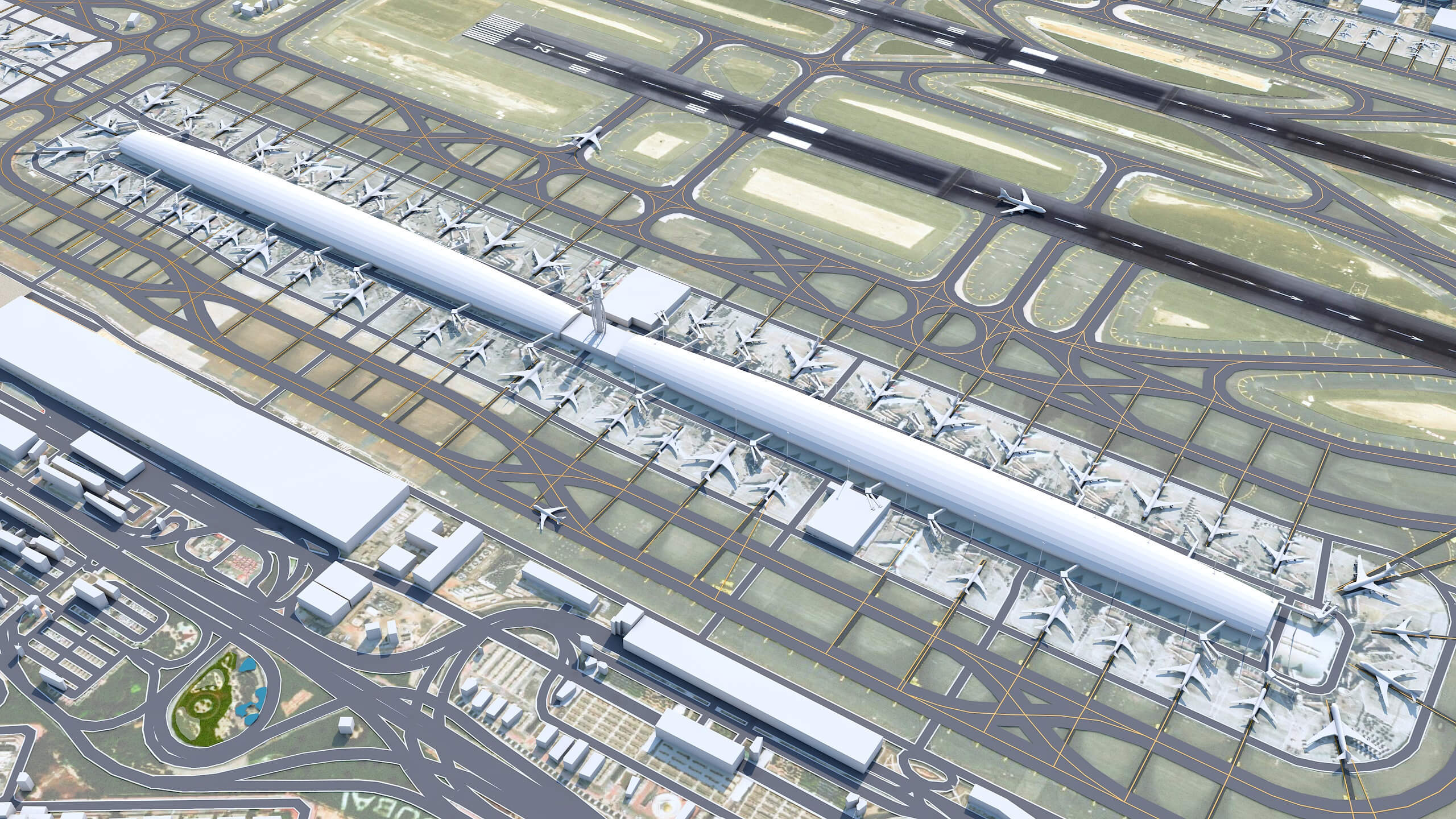 Dubai International Airport - 3D Model by 3dstudio