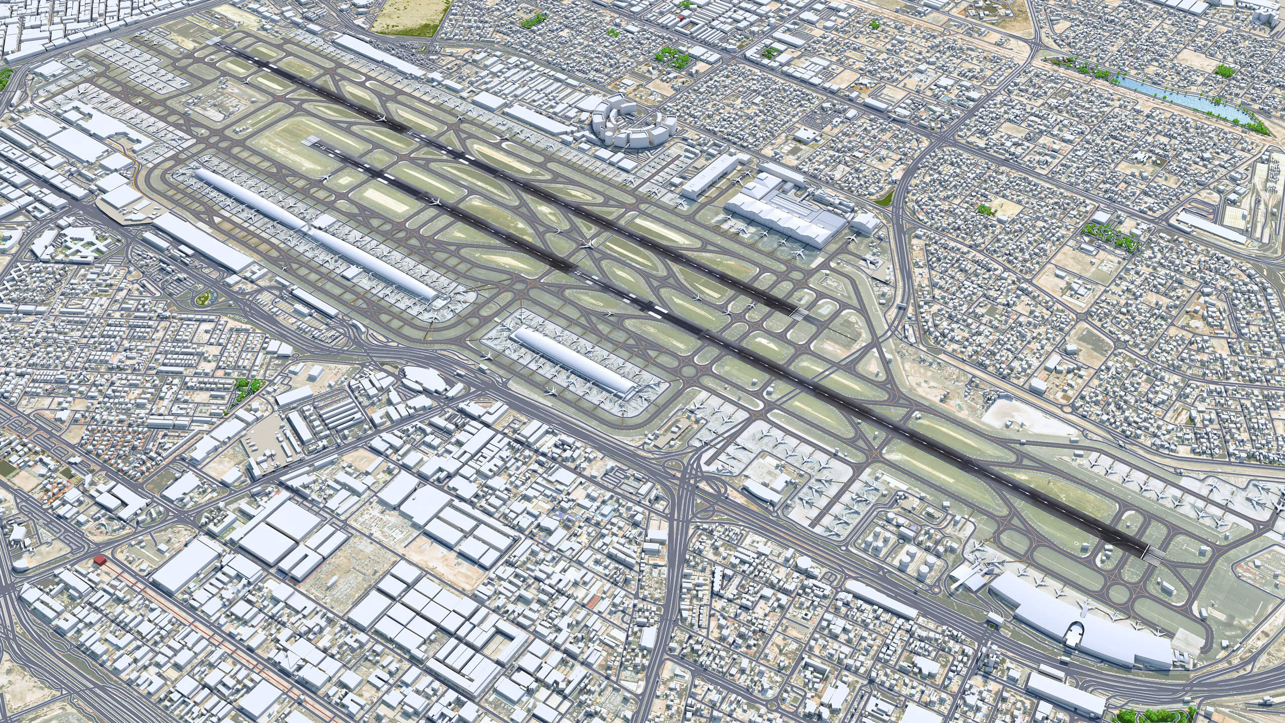 Dubai International Airport - 3D Model by 3dstudio