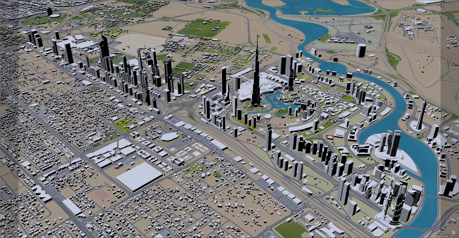 Dubai, United Arab Emirates 80km V2 - 3D Model by 3dstudio