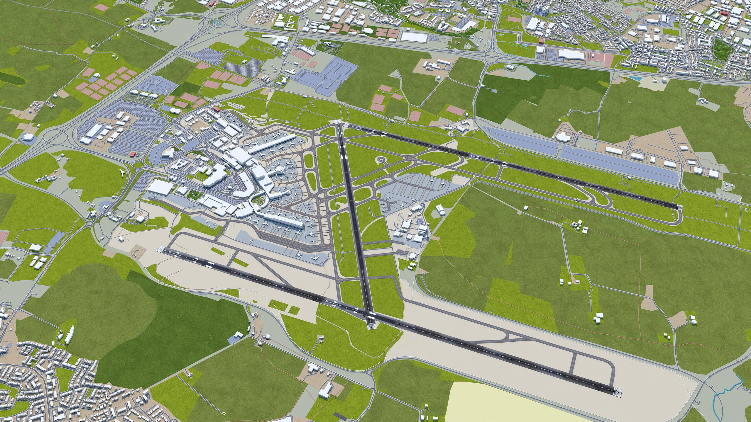 Dublin Airport - 3D Model by 3dstudio