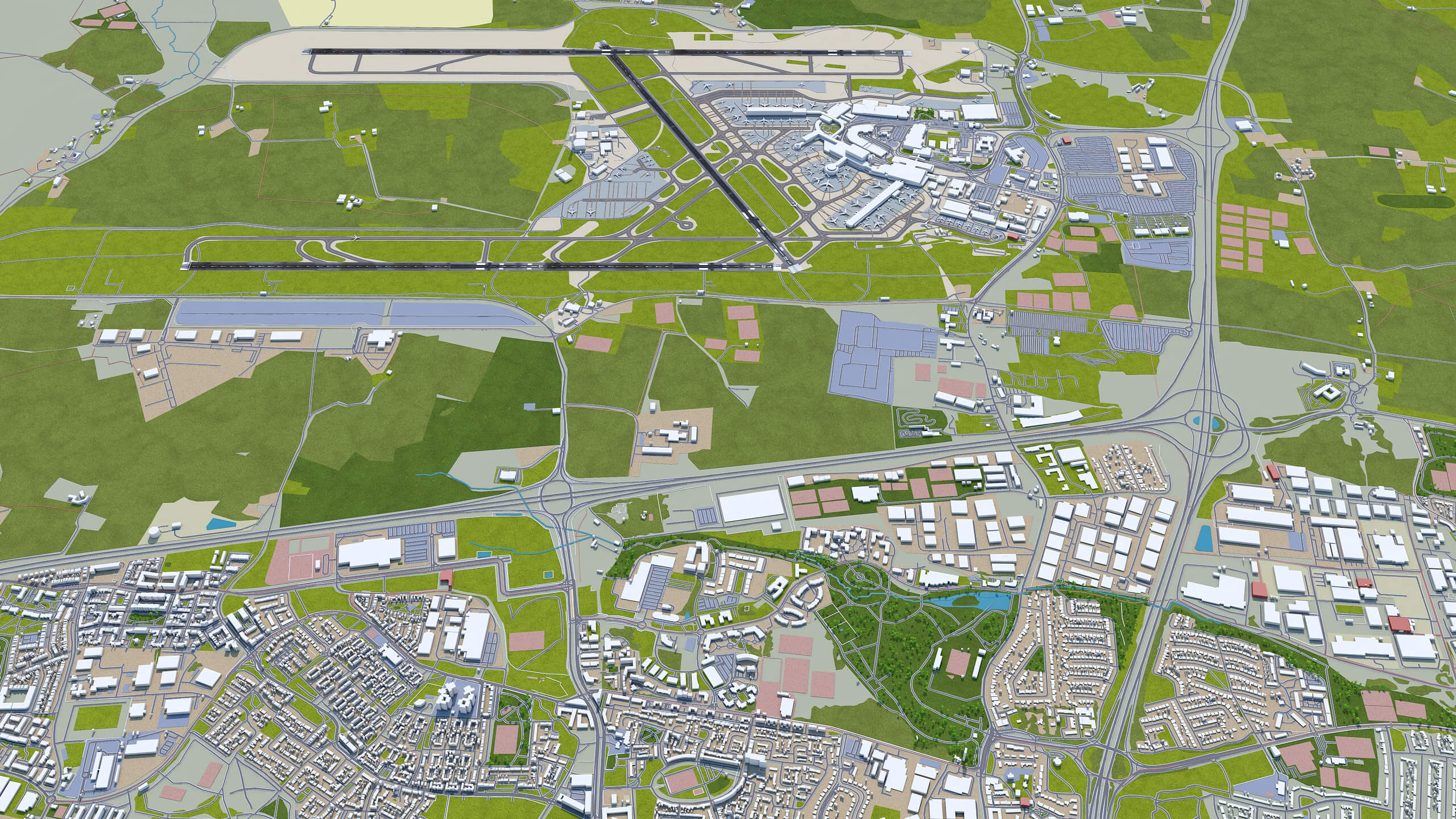 Dublin Airport - 3D Model by 3dstudio