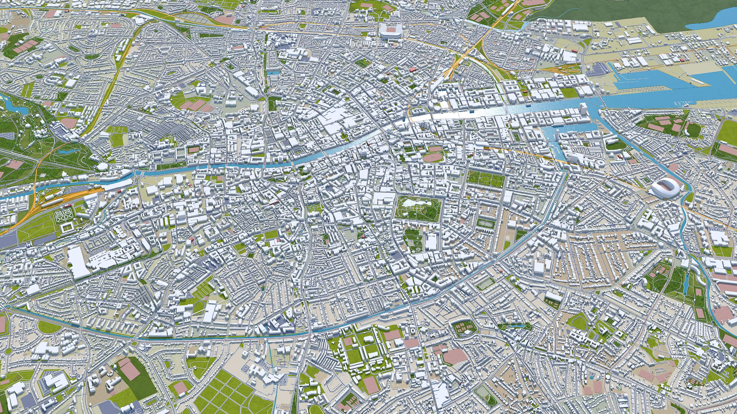 Dublin Ireland 60km - 3D Model by 3dstudio