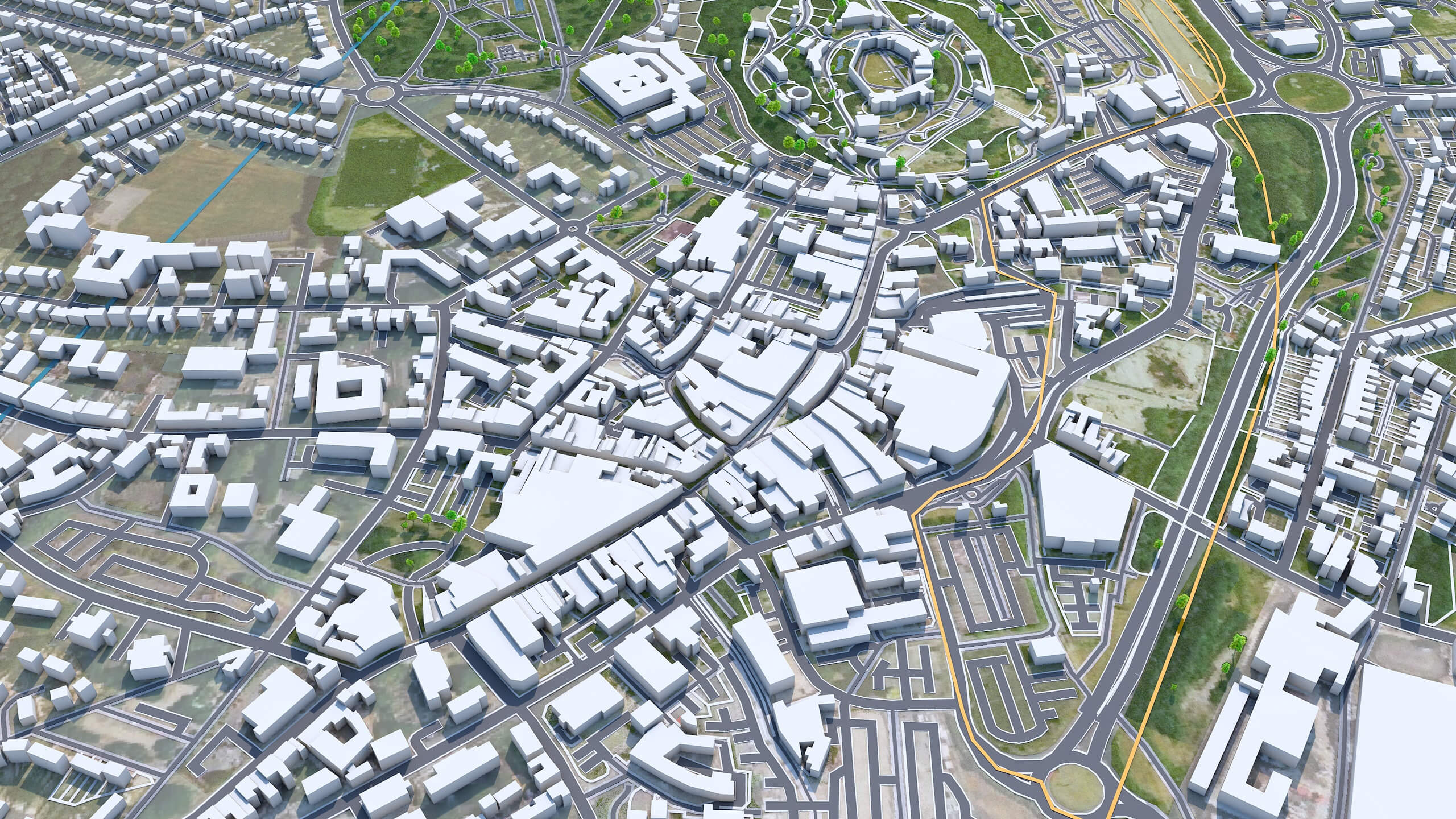 Dudley City United Kingdom 3D Model 30km by 3dstudio