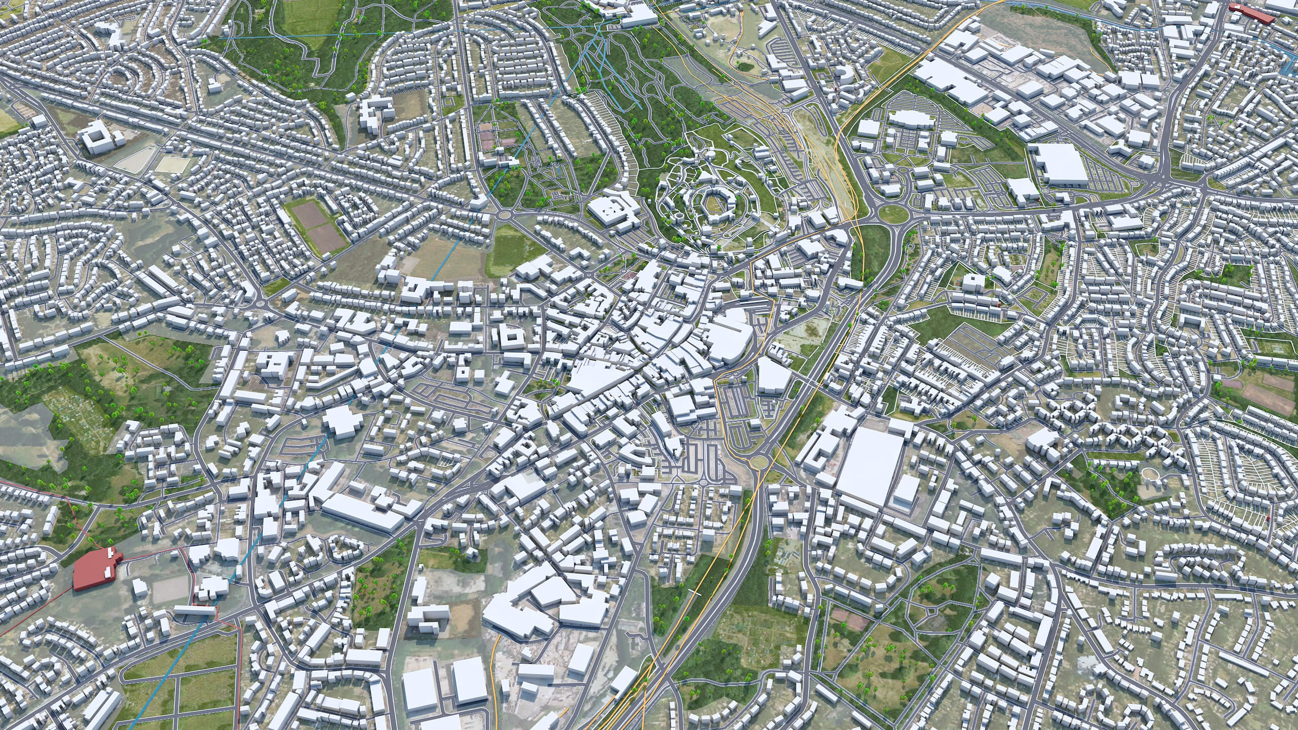 Dudley City United Kingdom 3D Model 30km by 3dstudio