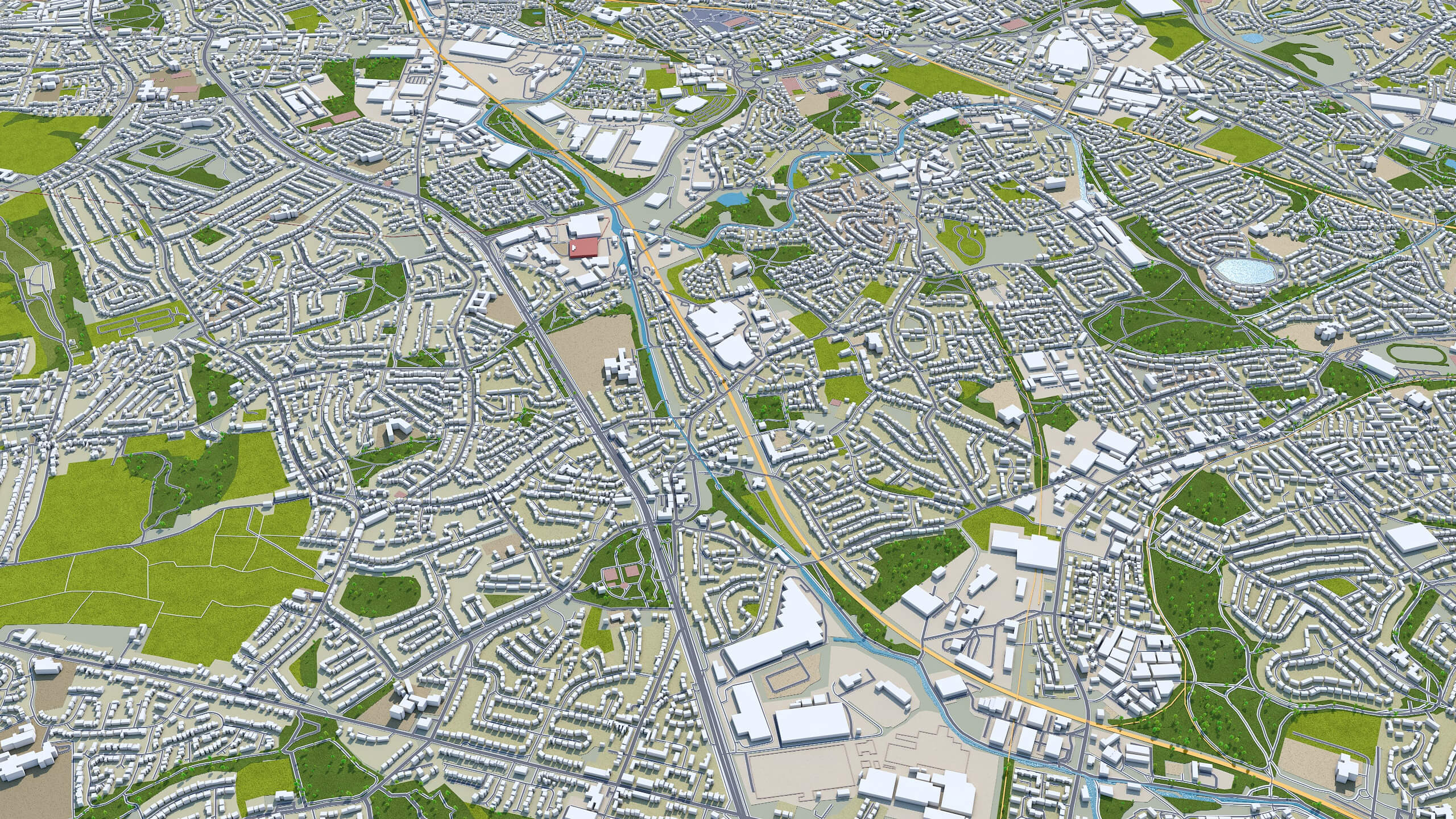 Dudley City United Kingdom 3D Model 30km by 3dstudio