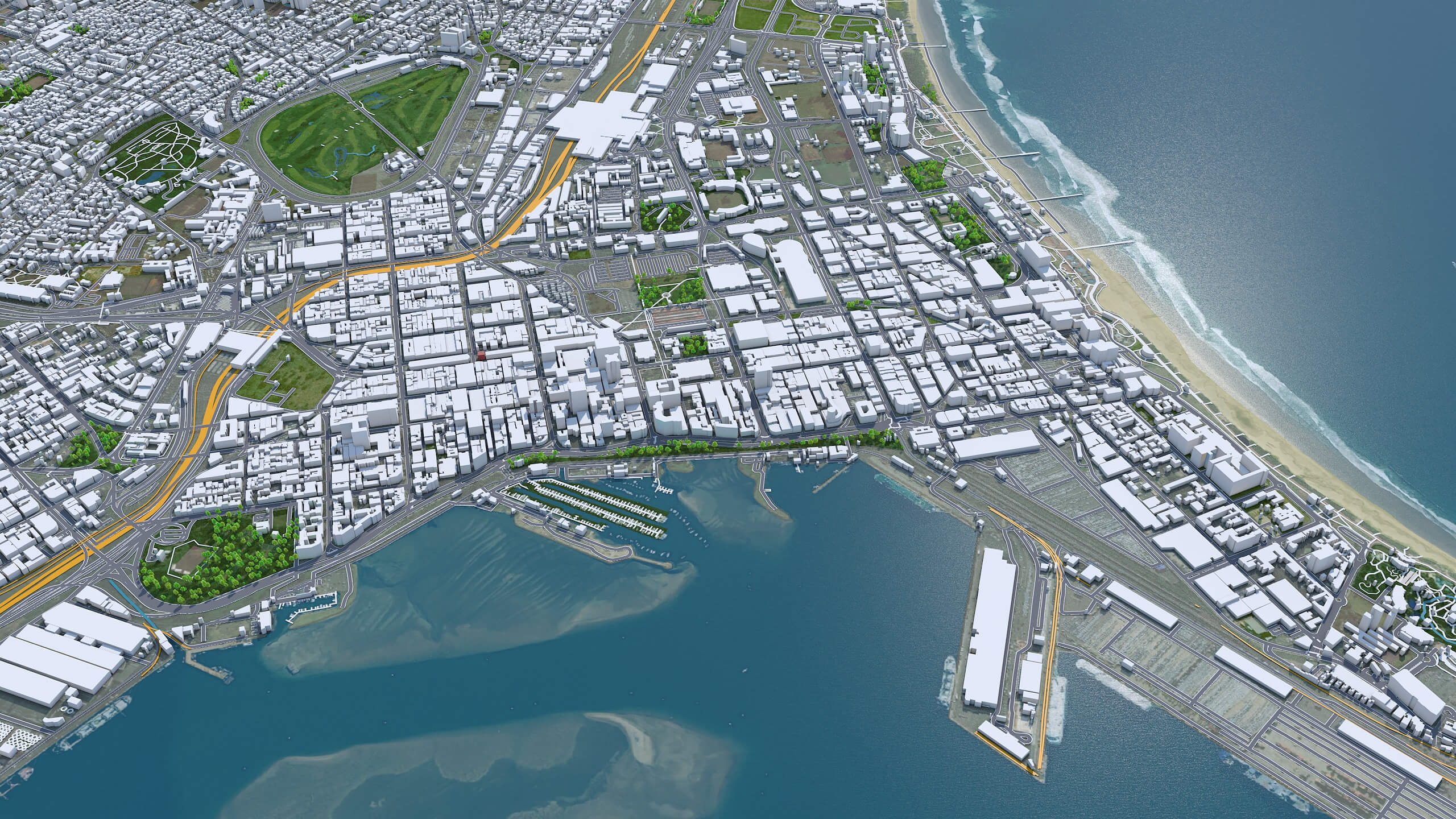 Durban City South Africa 3D Model 30km by 3dstudio