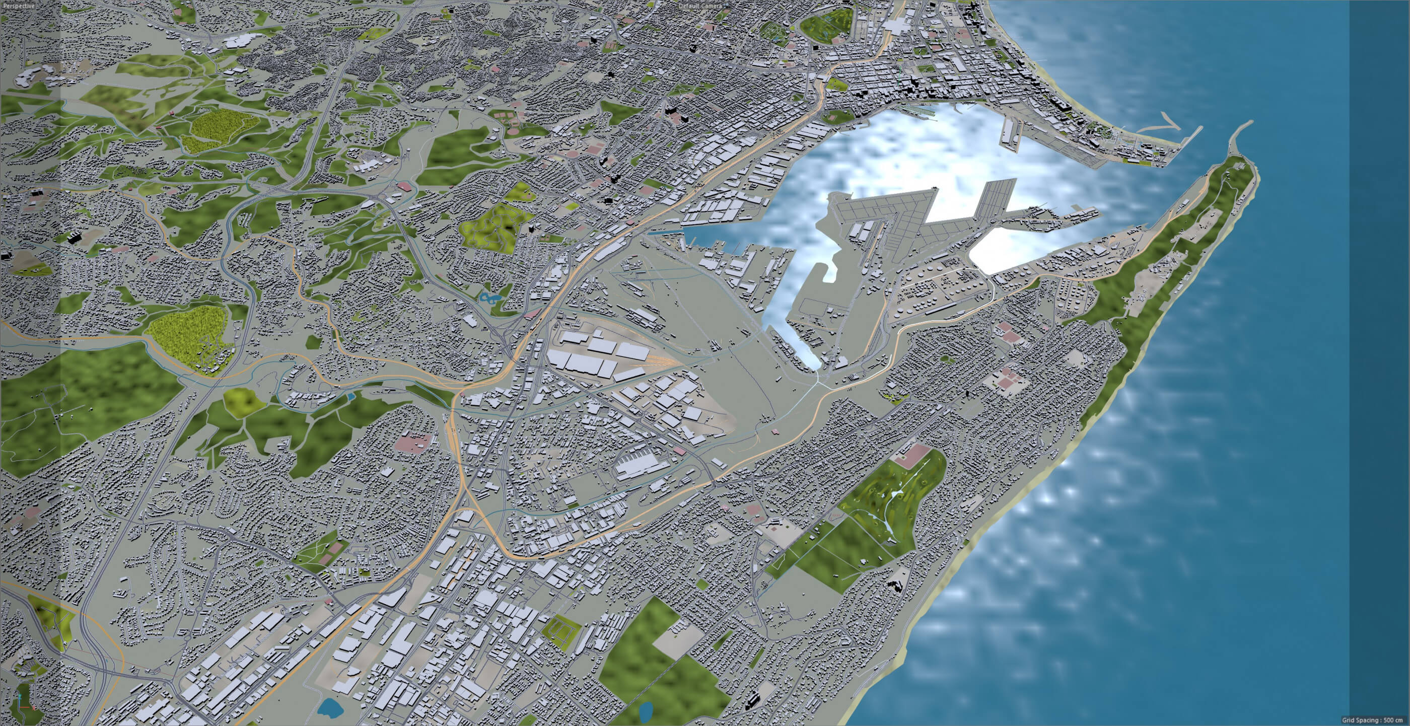Durban City South Africa 3D Model 30km by 3dstudio