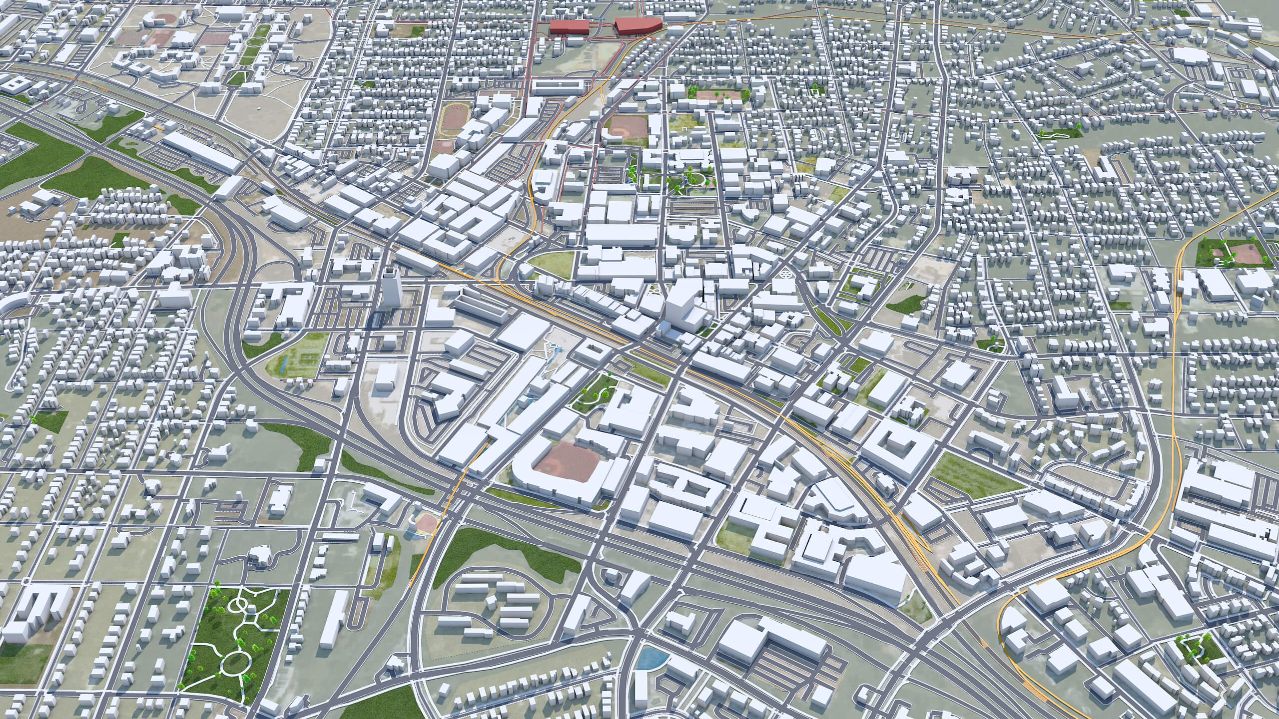 Durham City North Carolina USA 40km - 3D Model by 3dstudio