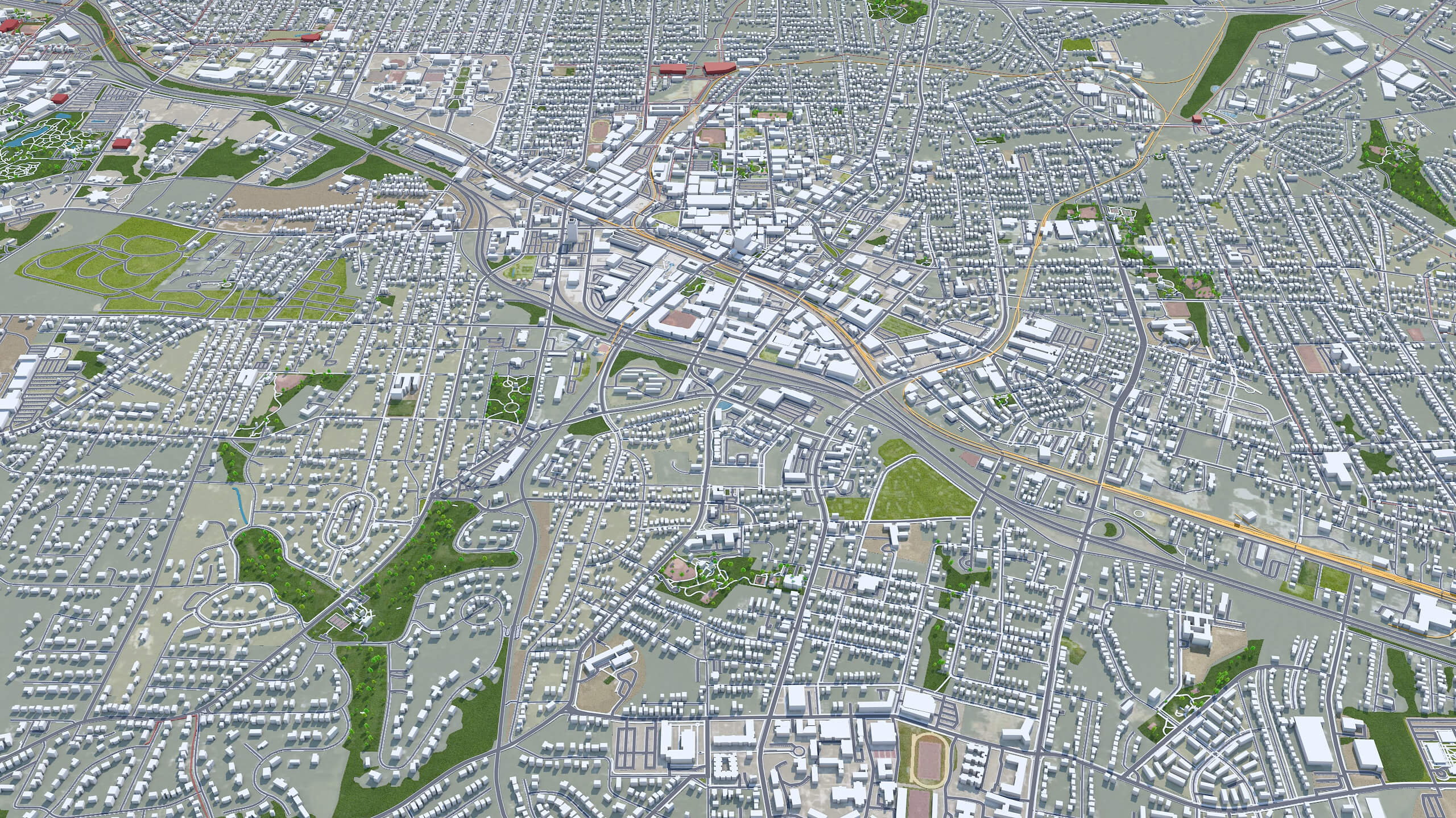 Durham City North Carolina USA 40km - 3D Model by 3dstudio