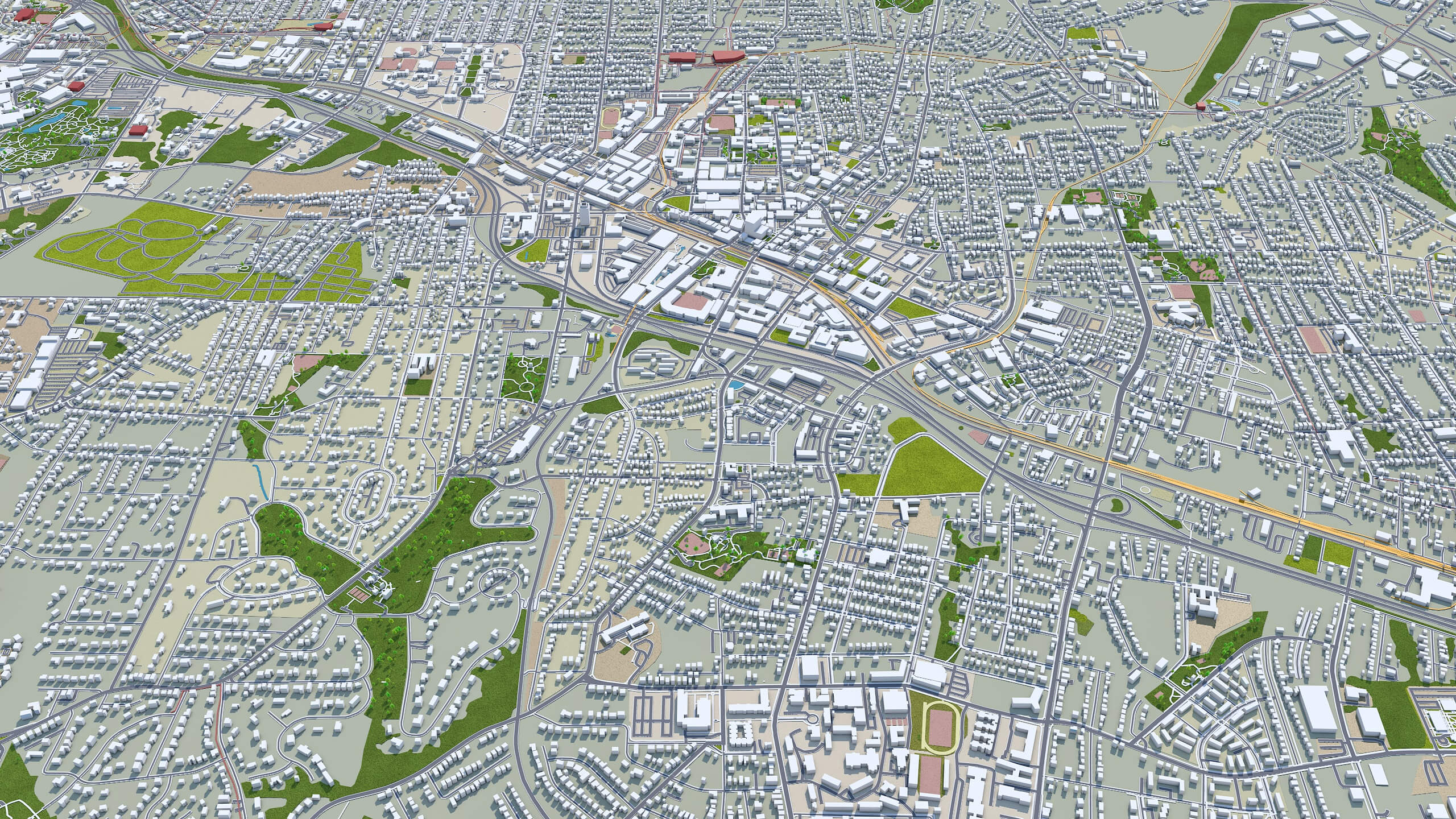 Durham City North Carolina USA 3D Model 40km by 3dstudio