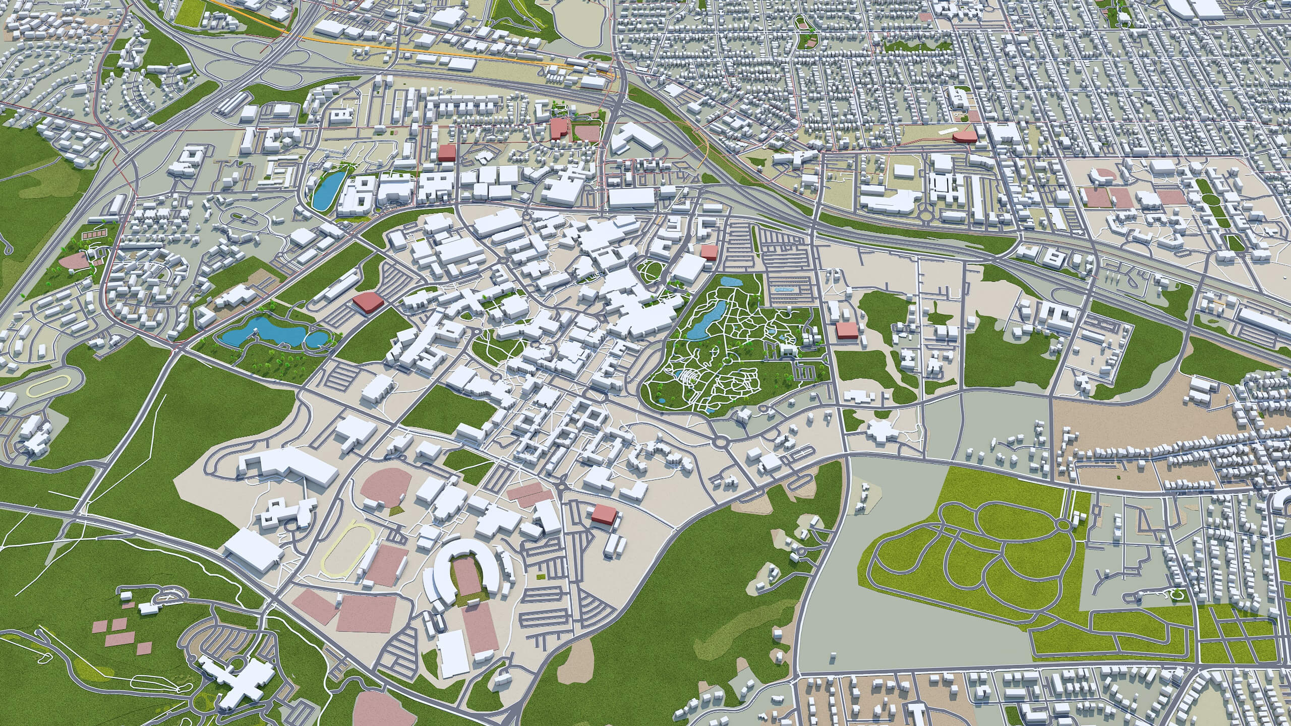 Durham City North Carolina USA 40km - 3D Model by 3dstudio
