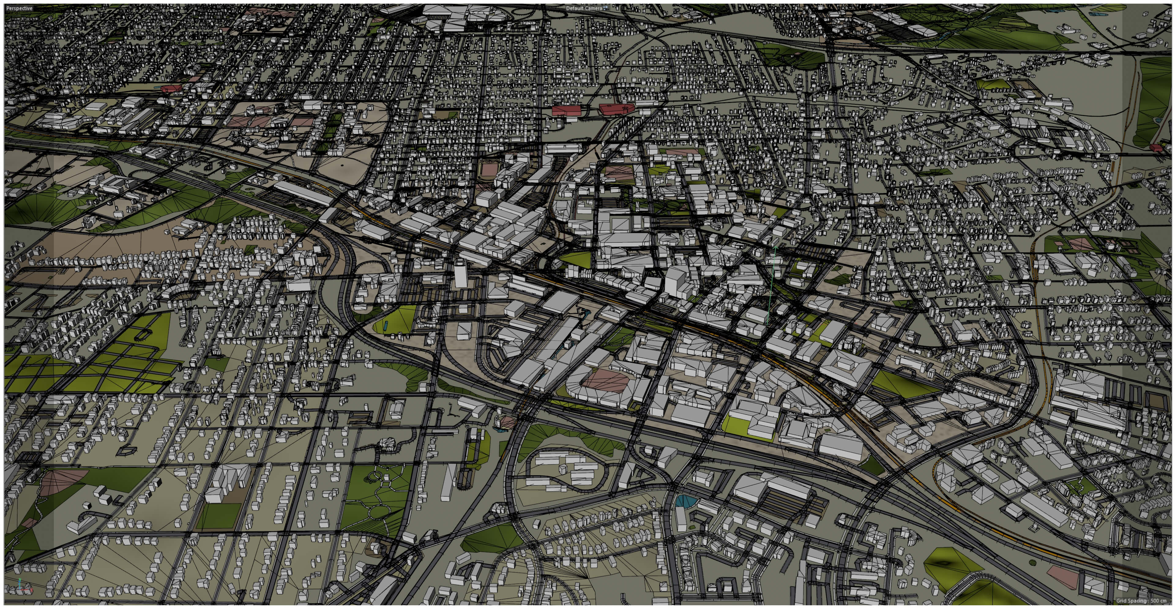 Durham City North Carolina USA 40km - 3D Model by 3dstudio
