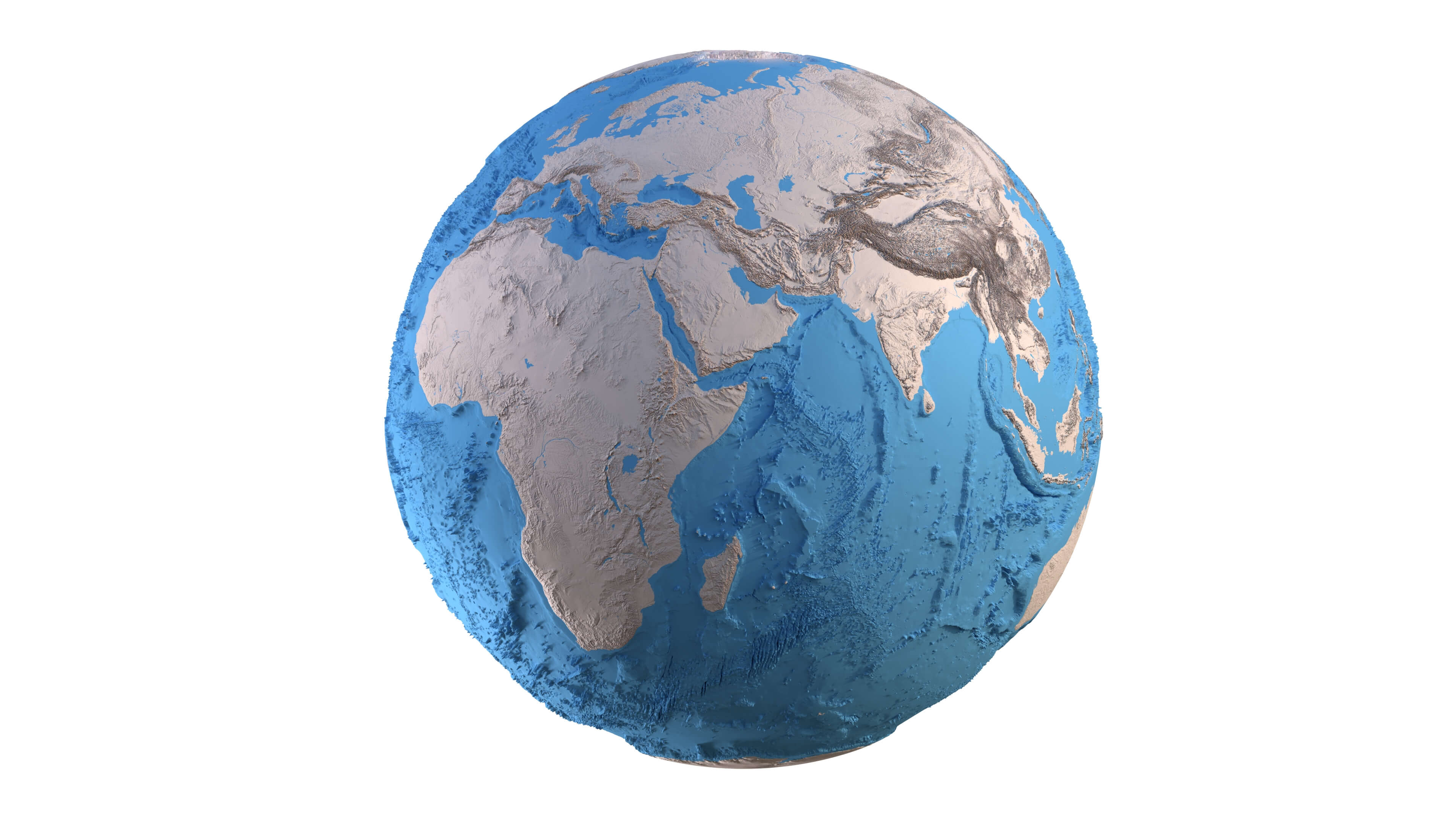 Earth Clay Shaded Globe - 3D Model by 3dstudio