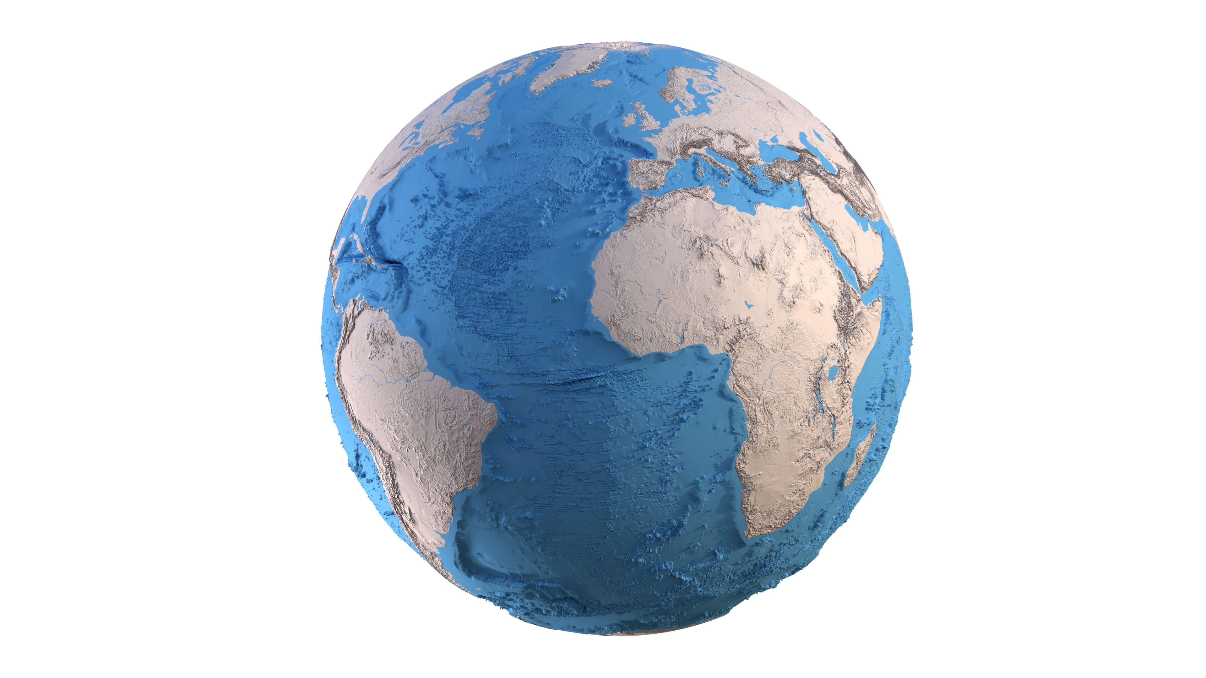 Earth Clay Shaded Globe - 3D Model by 3dstudio