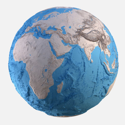 Earth Clay Shaded Globe - 3D Model by 3dstudio