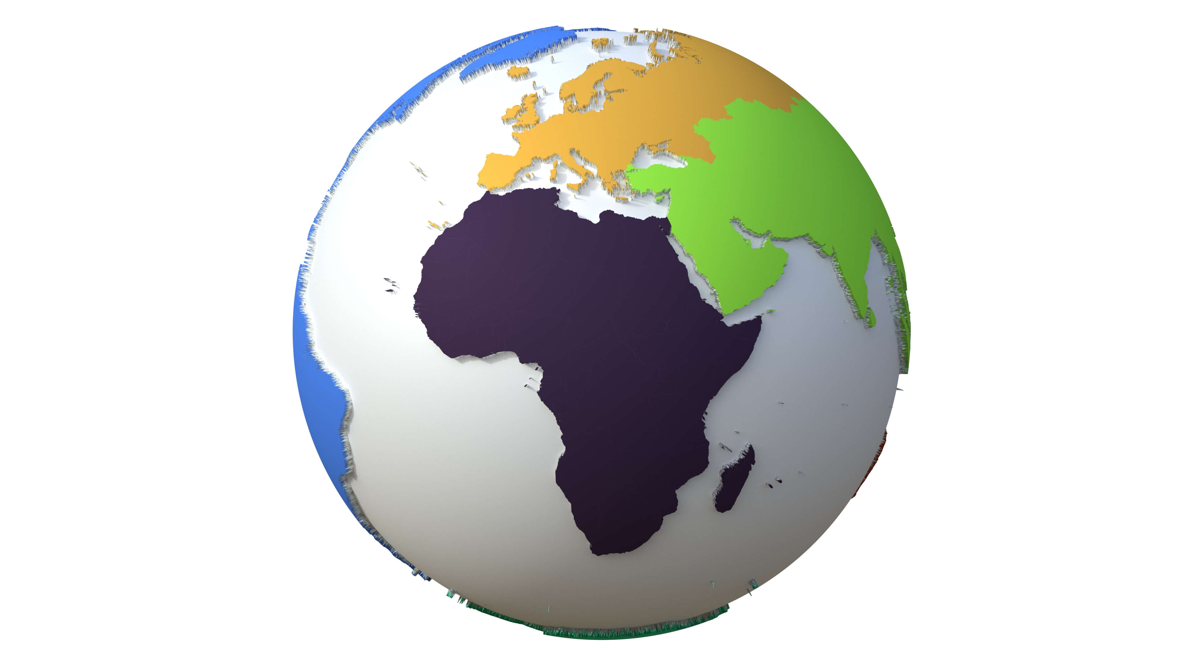 Earth Continents Globe - 3D Model by 3dstudio