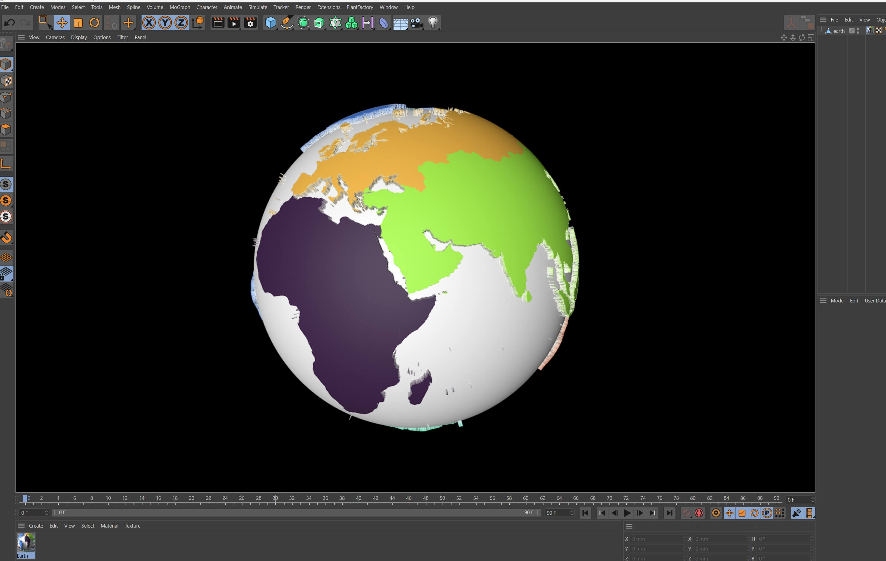 Earth Continents Globe - 3D Model by 3dstudio