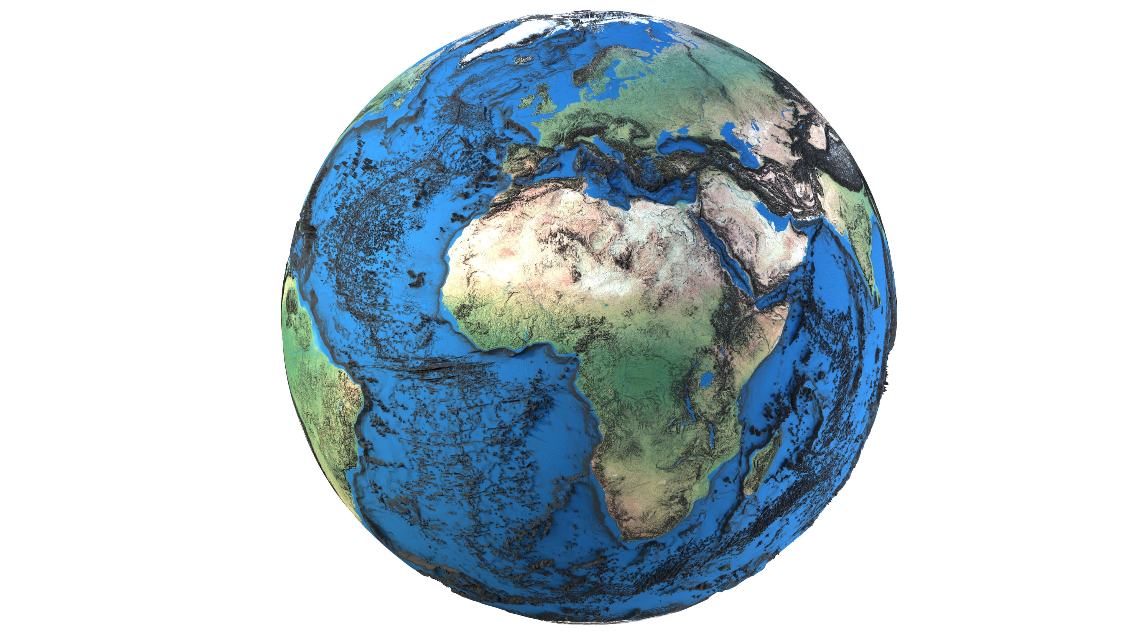 Earth Contours Map Globe - 3D Model by 3dstudio