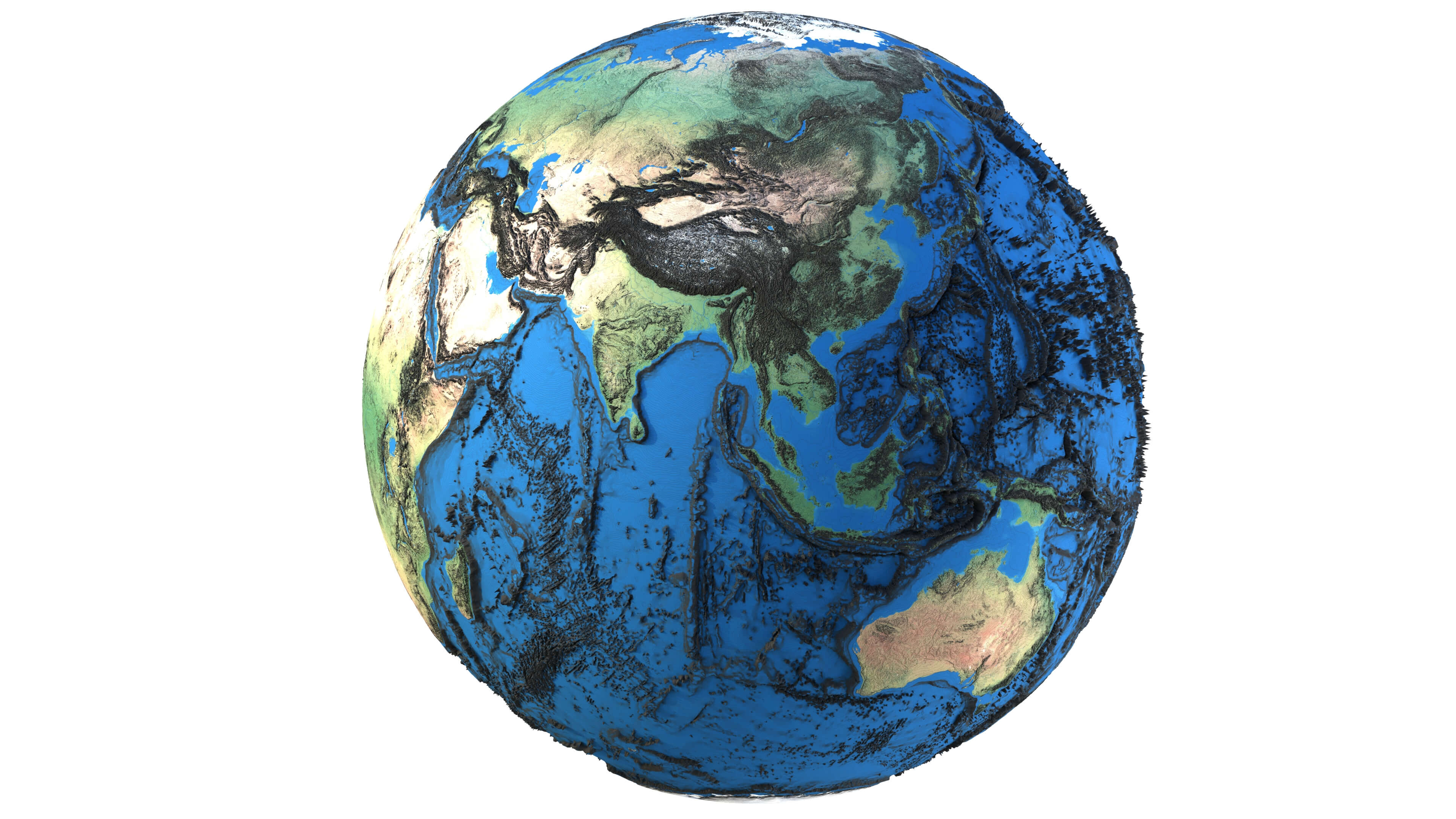 Earth Contours Map Globe - 3D Model by 3dstudio