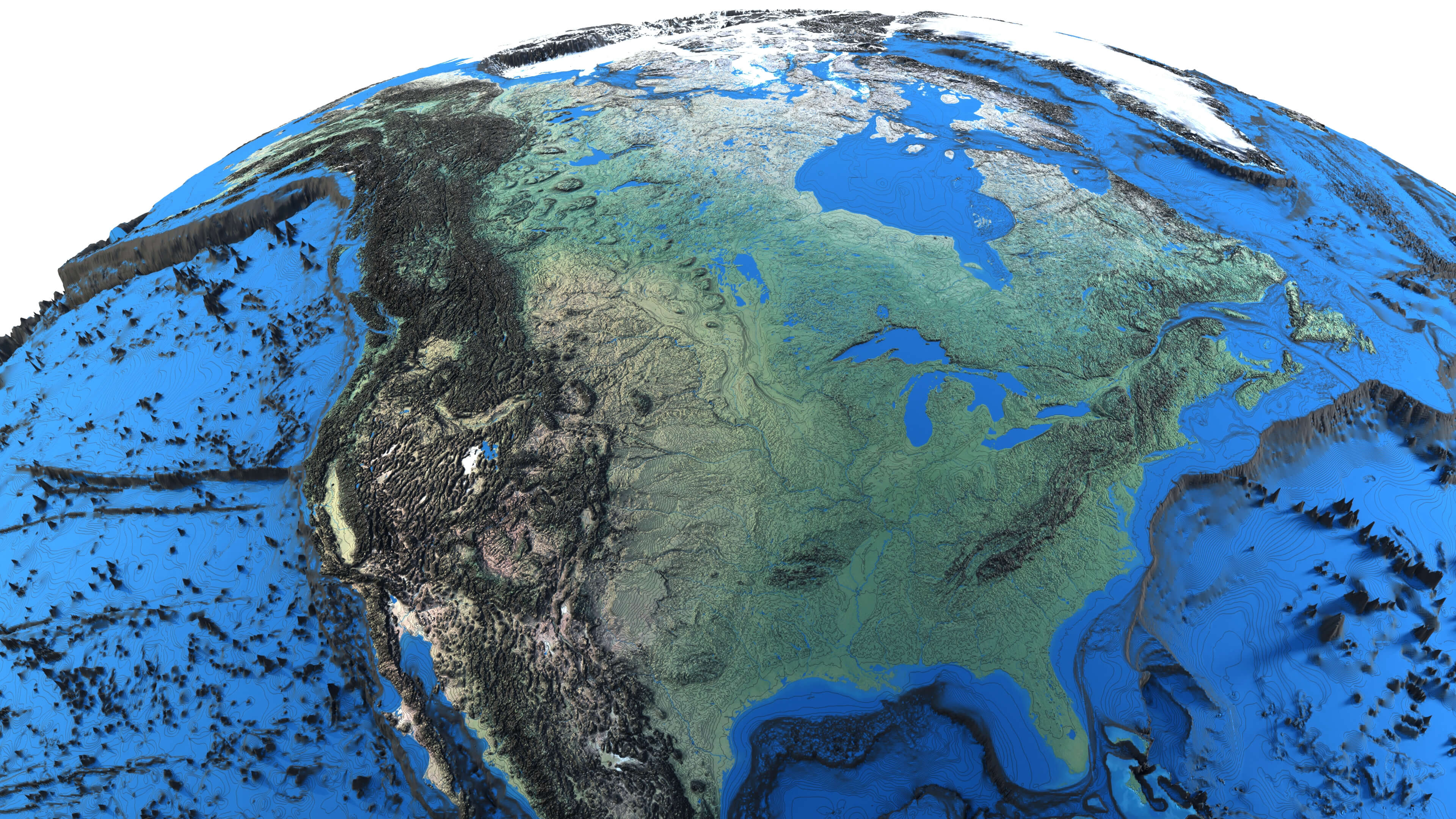 Earth Contours Map Globe - 3D Model by 3dstudio