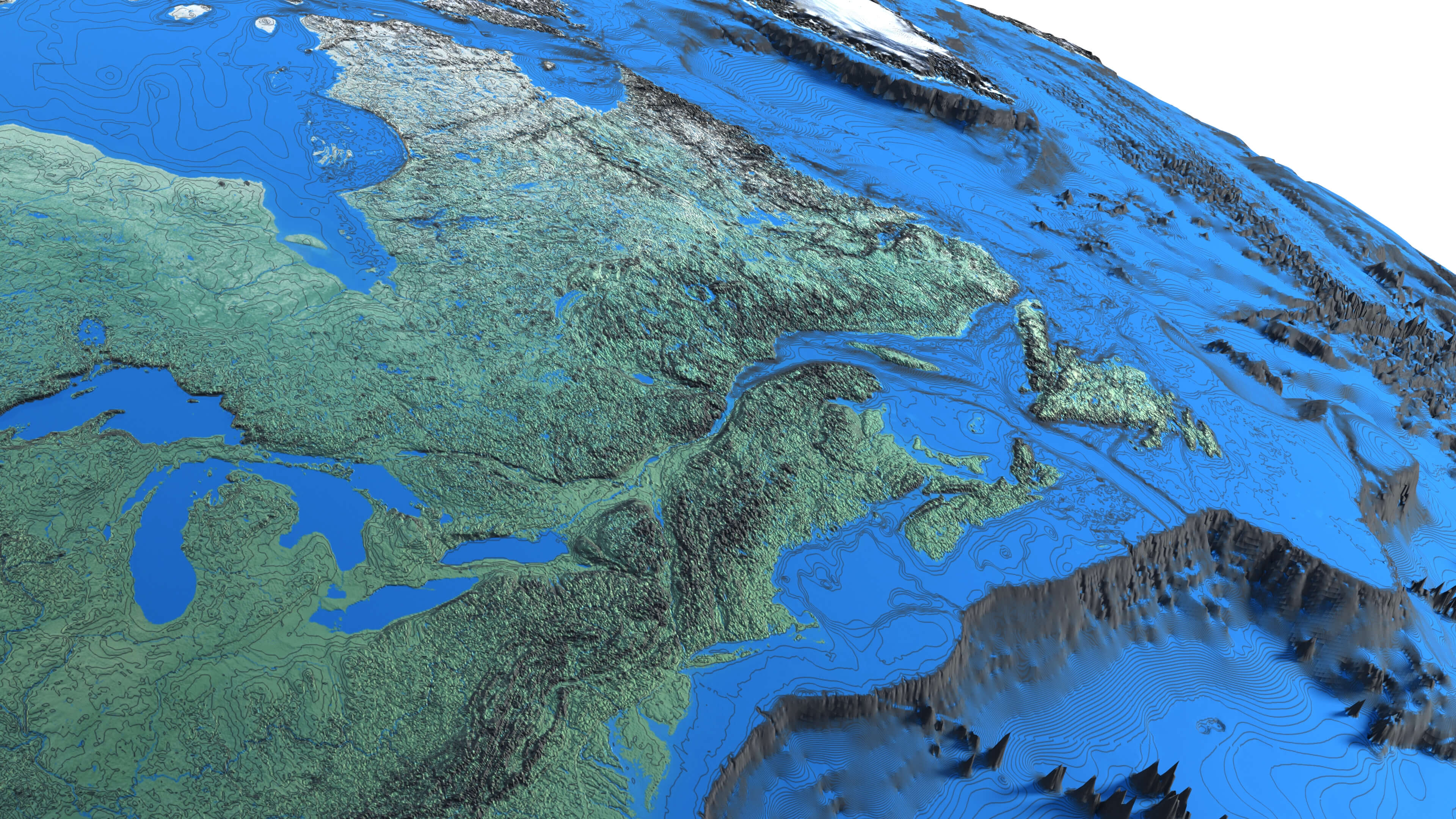 Earth Contours Map Globe - 3D Model by 3dstudio