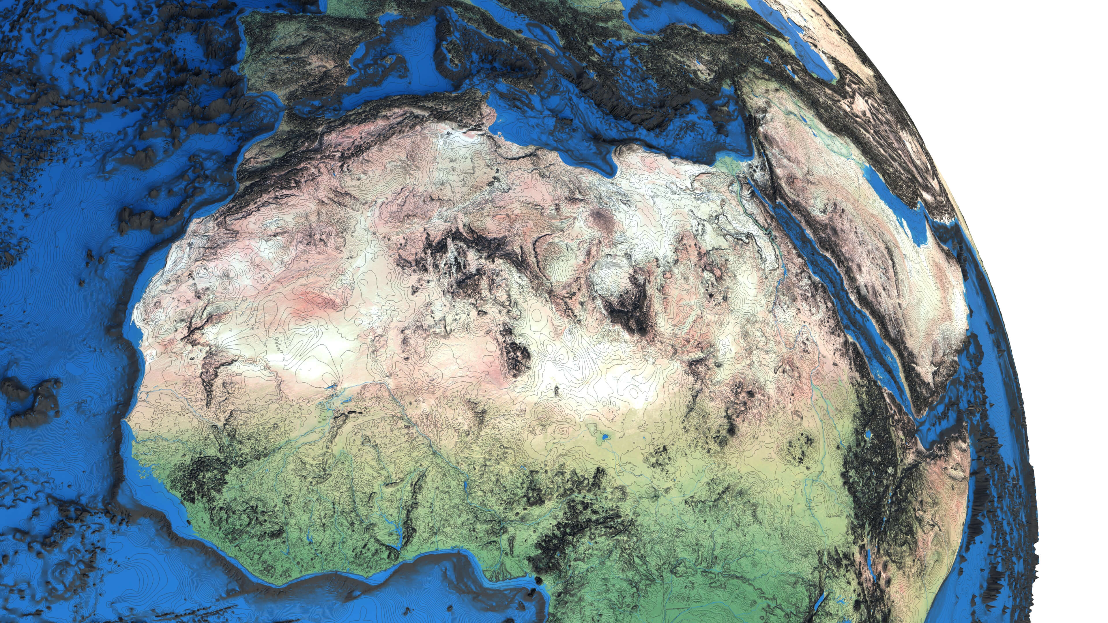 Earth Contours Map Globe - 3D Model by 3dstudio