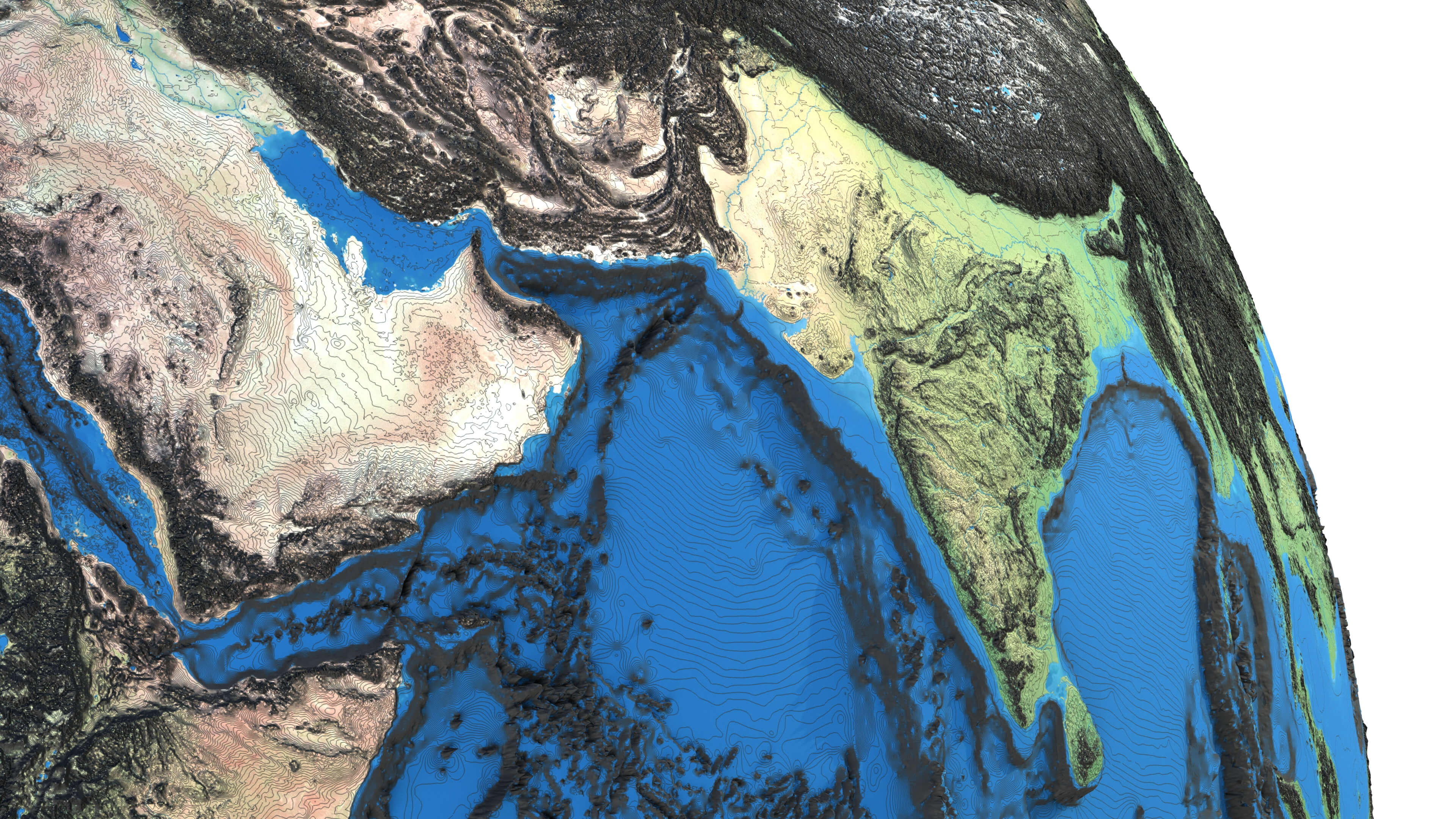 Earth Contours Map Globe - 3D Model by 3dstudio