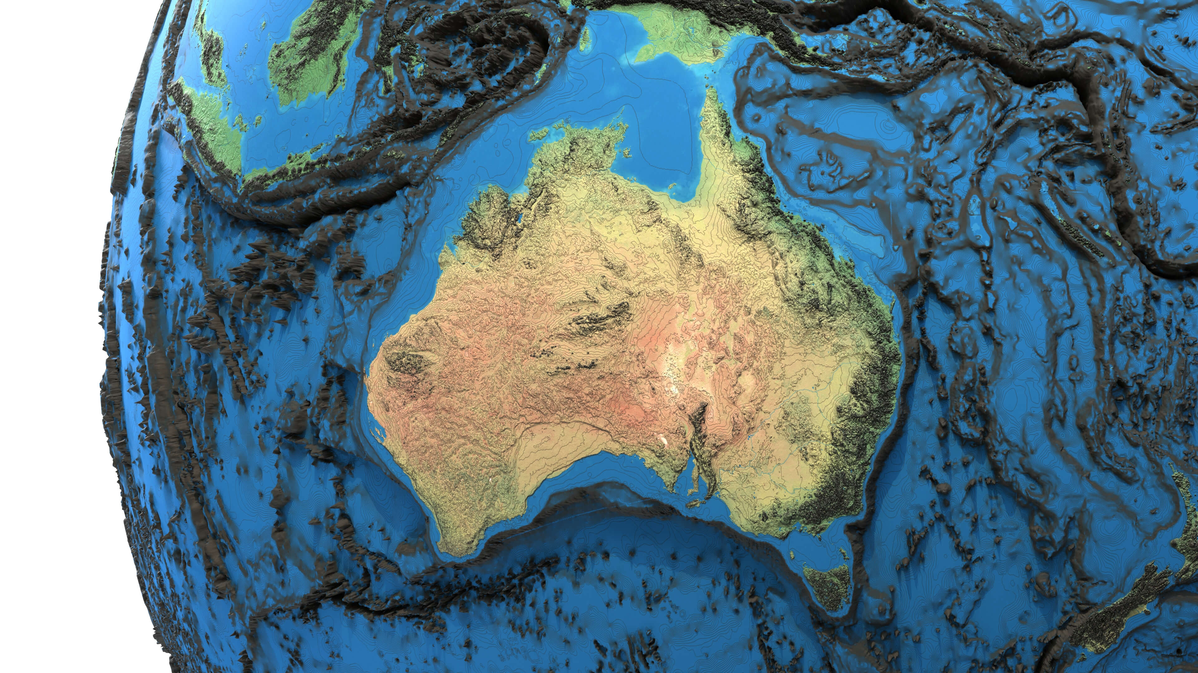 Earth Contours Map Globe - 3D Model by 3dstudio