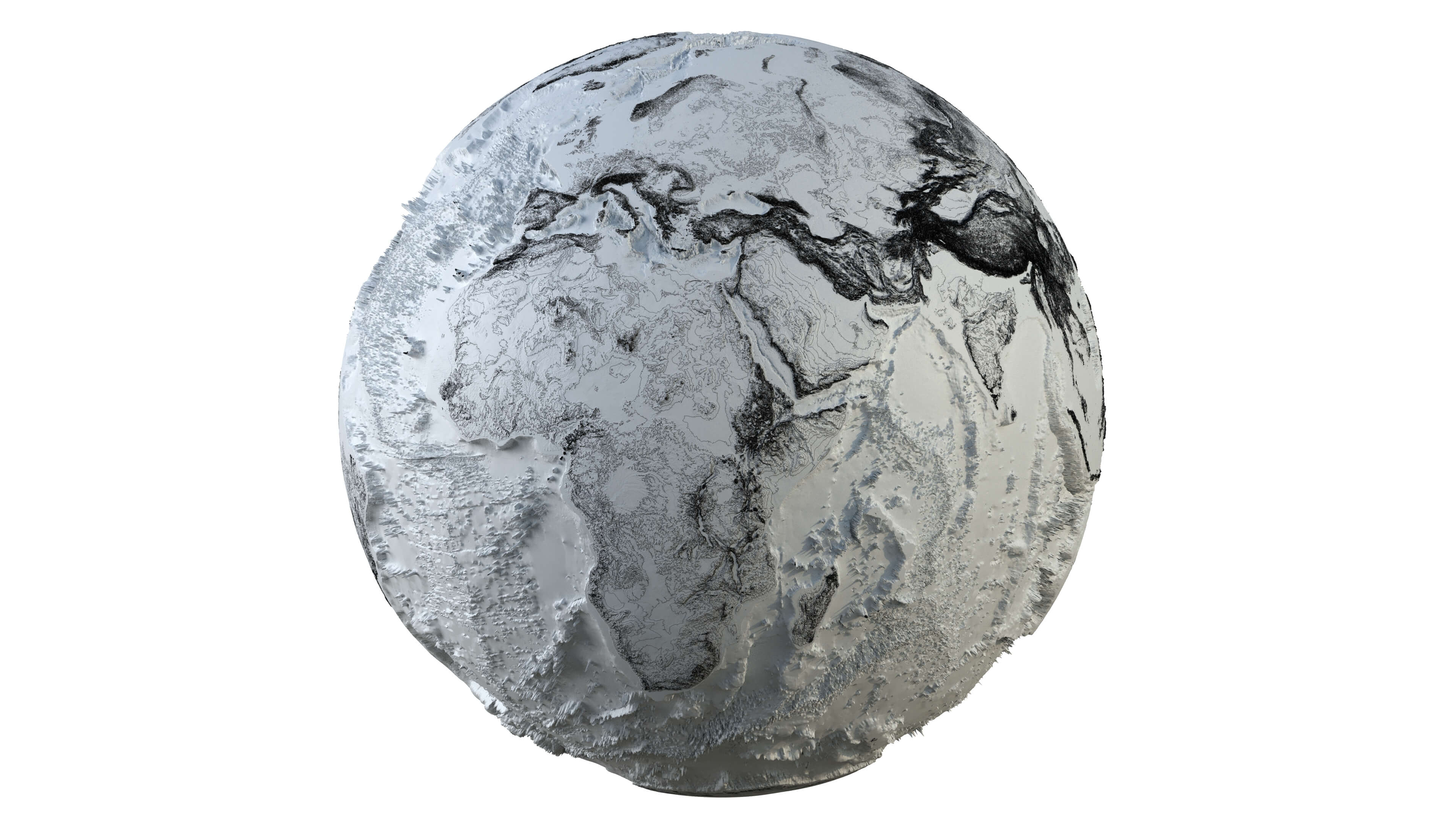 Earth Contours Map Globe - 3D Model by 3dstudio