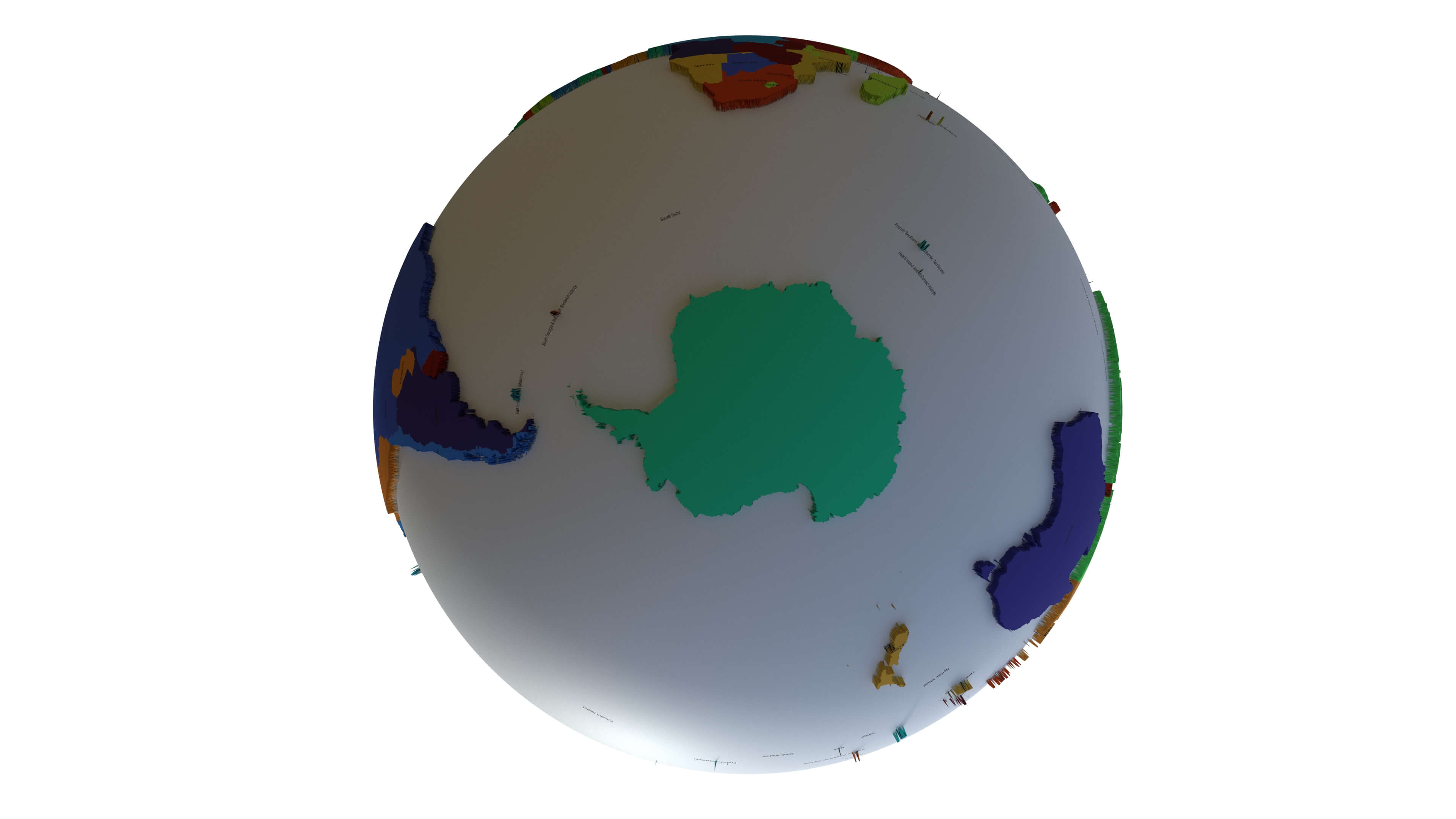 Earth Countries With Names Globe - 3D Model by 3dstudio