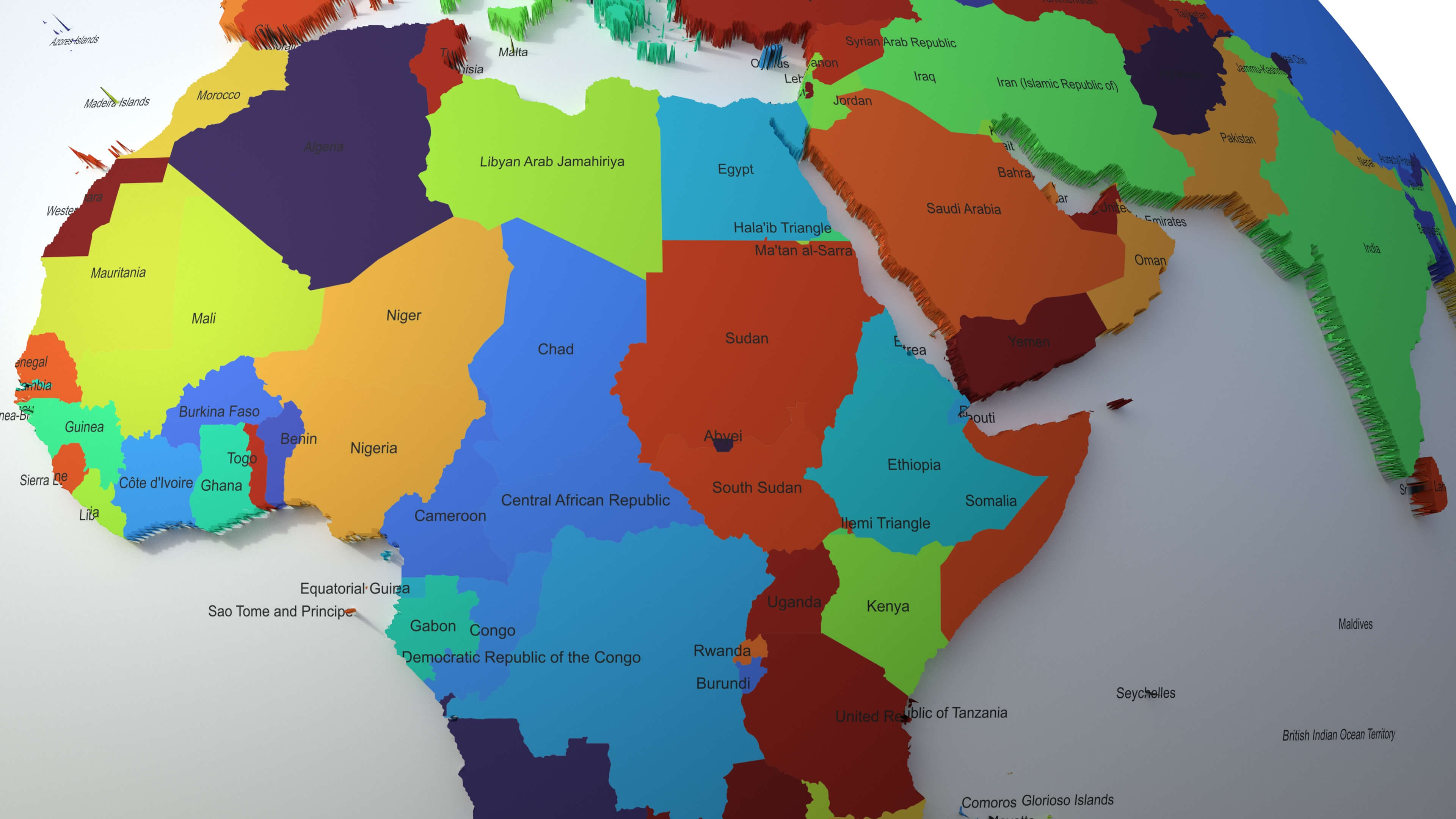 Earth Countries With Names Globe - 3D Model by 3dstudio
