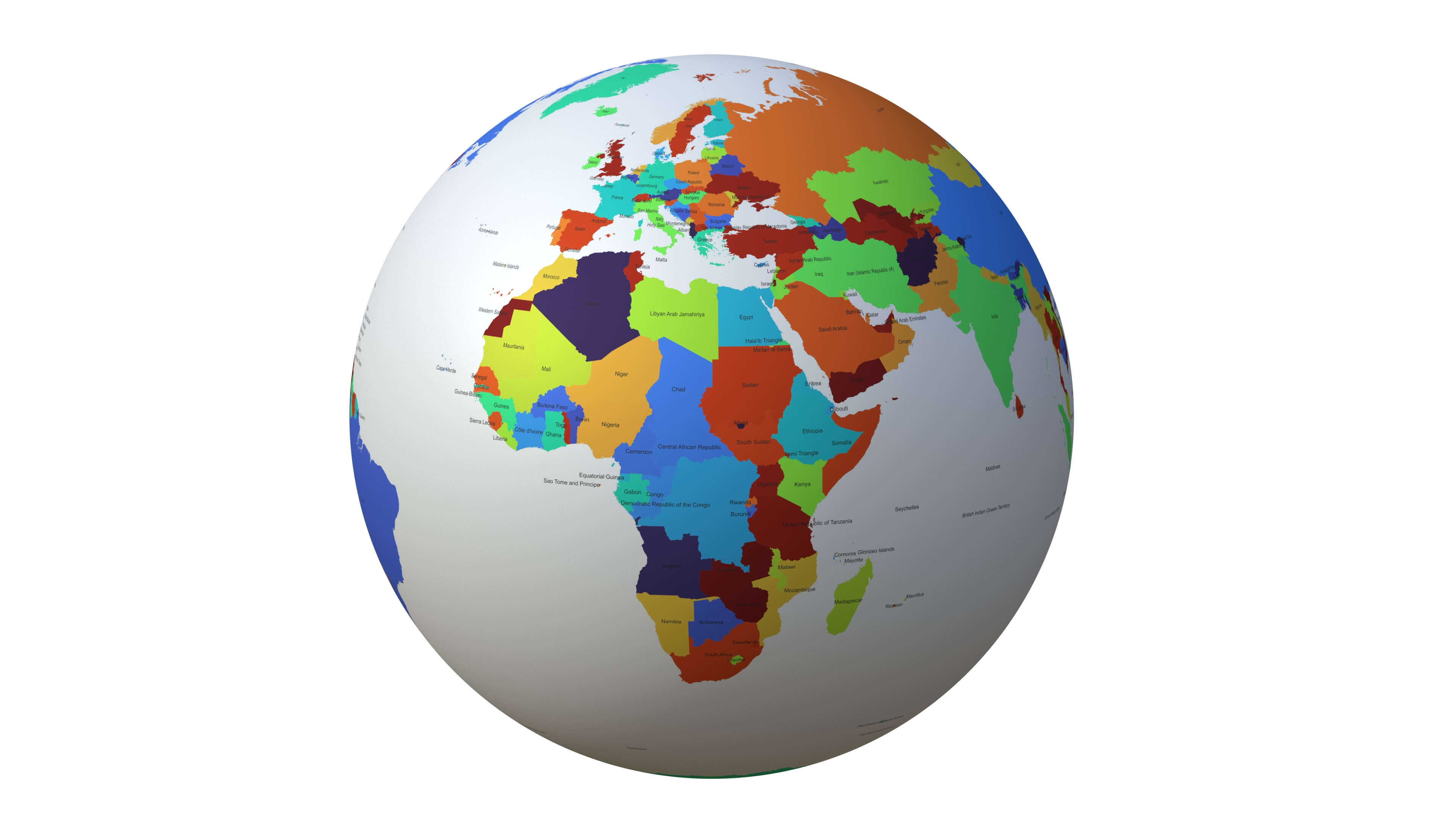 Earth Countries With Names Globe - 3D Model by 3dstudio