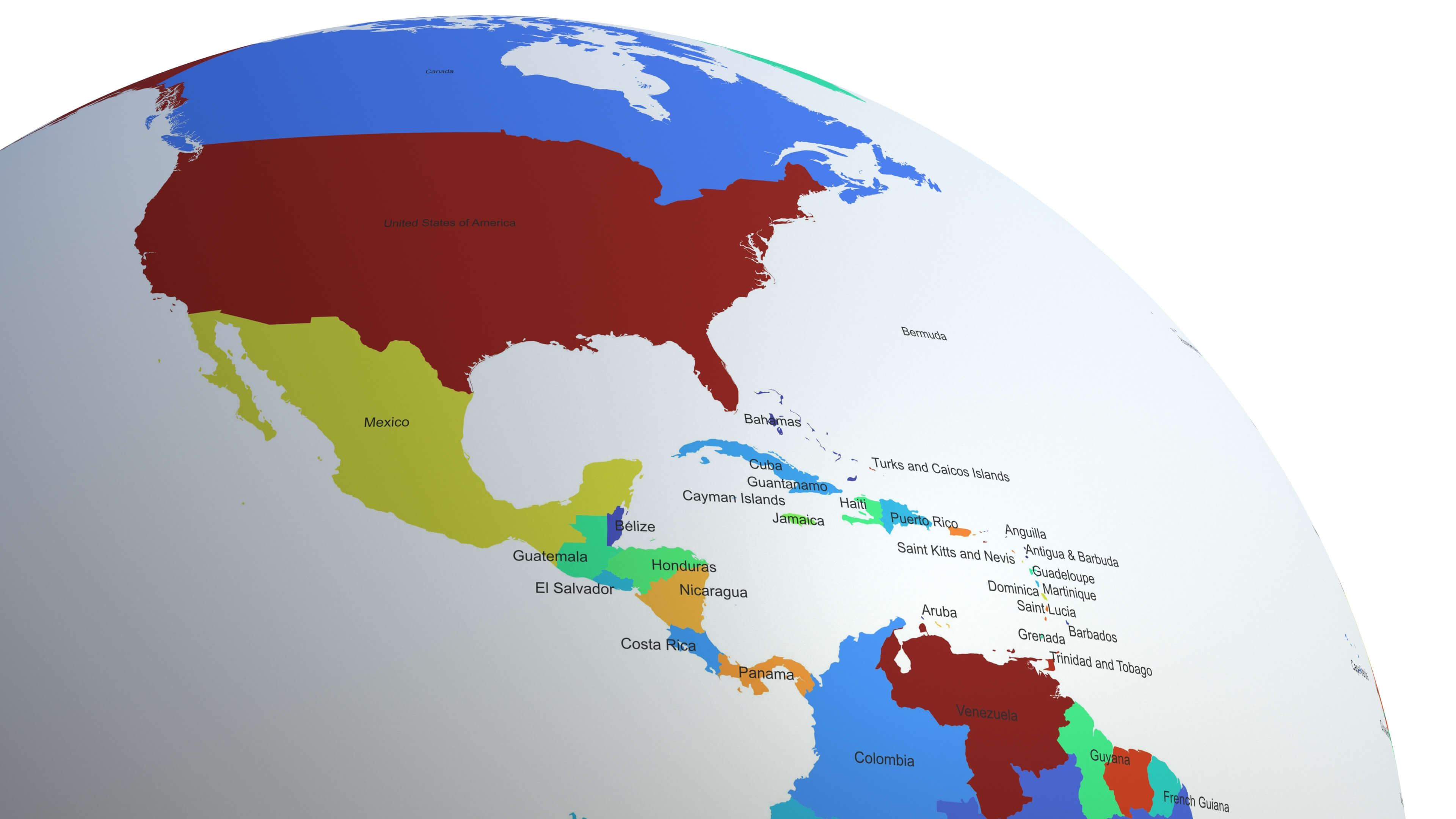 Earth Countries With Names Globe - 3D Model by 3dstudio