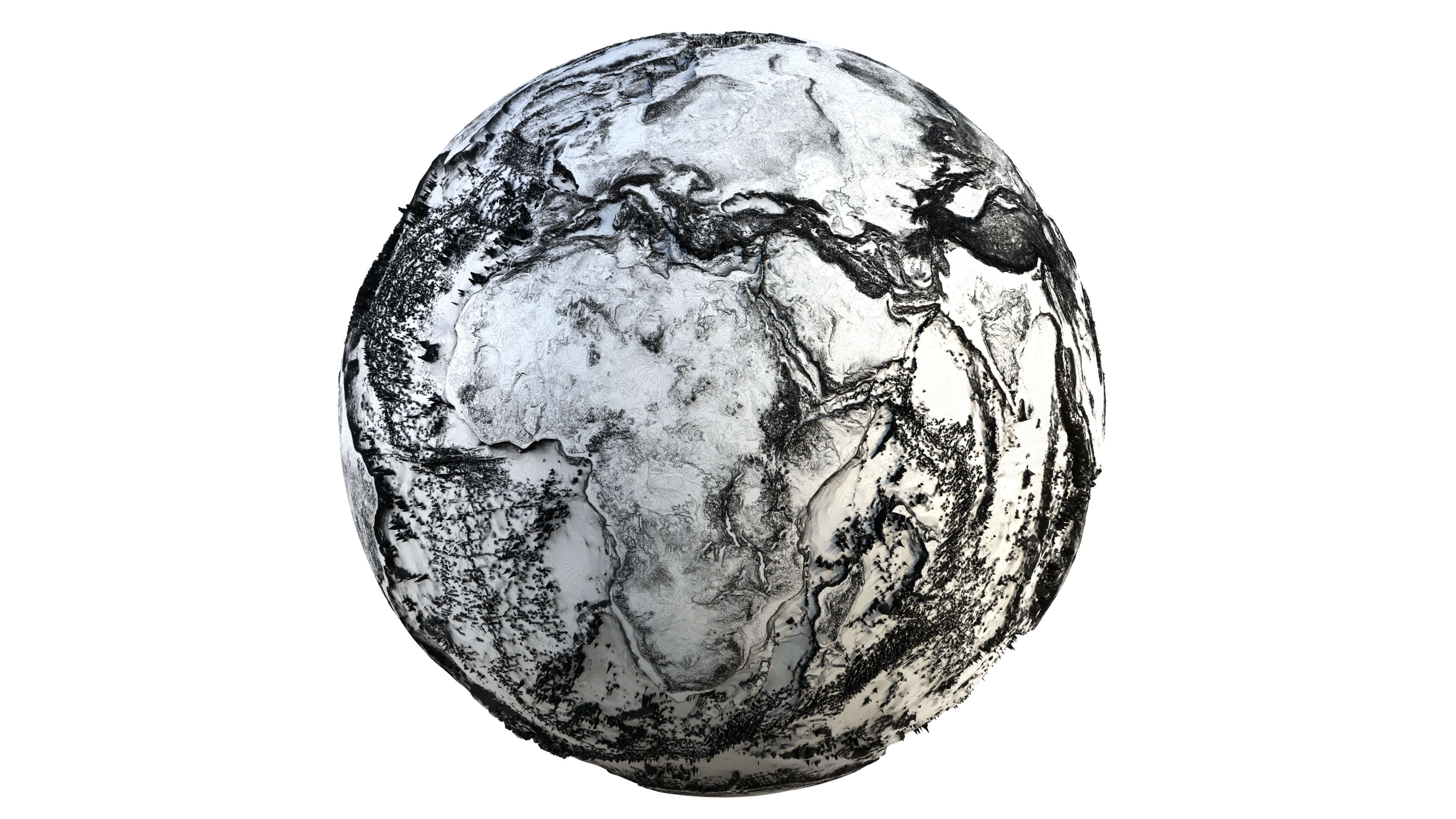 Earth Full Contours Globe - 3D Model by 3dstudio