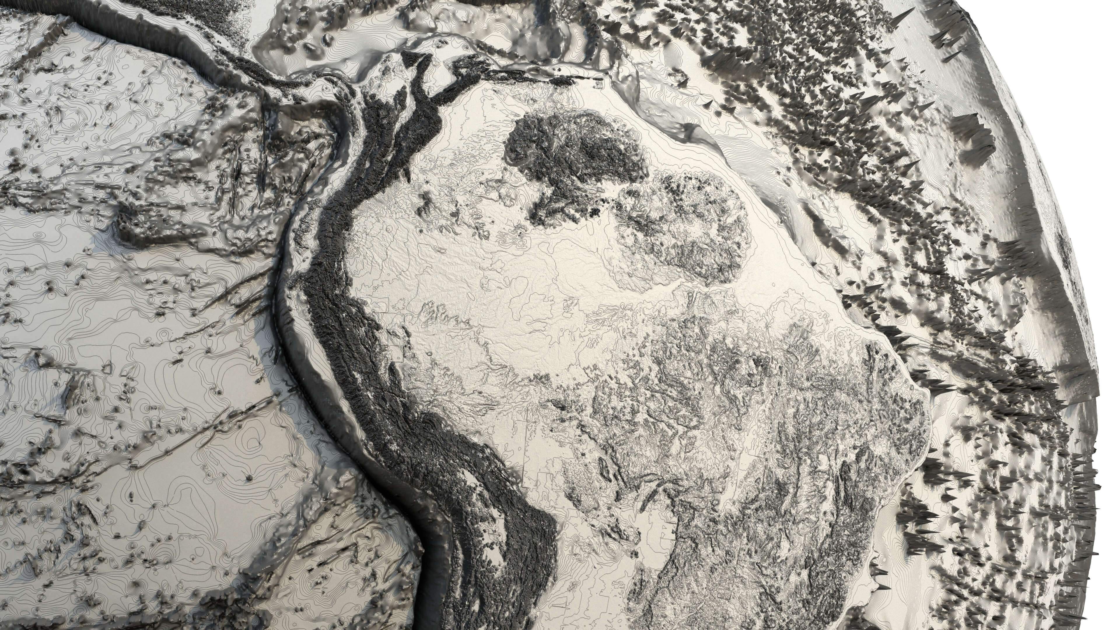 Earth Full Contours Globe - 3D Model by 3dstudio