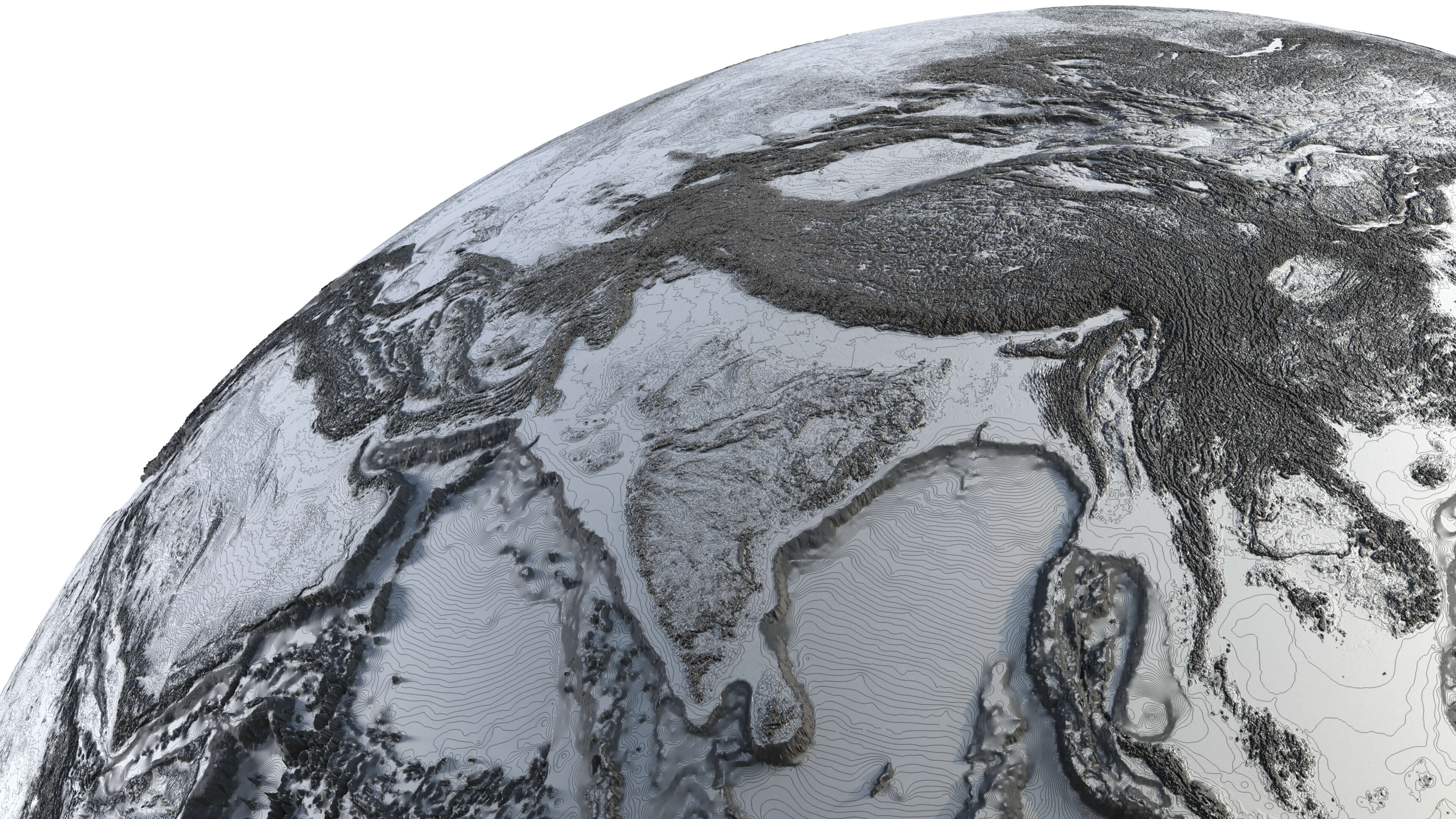 Earth Full Contours Globe - 3D Model by 3dstudio