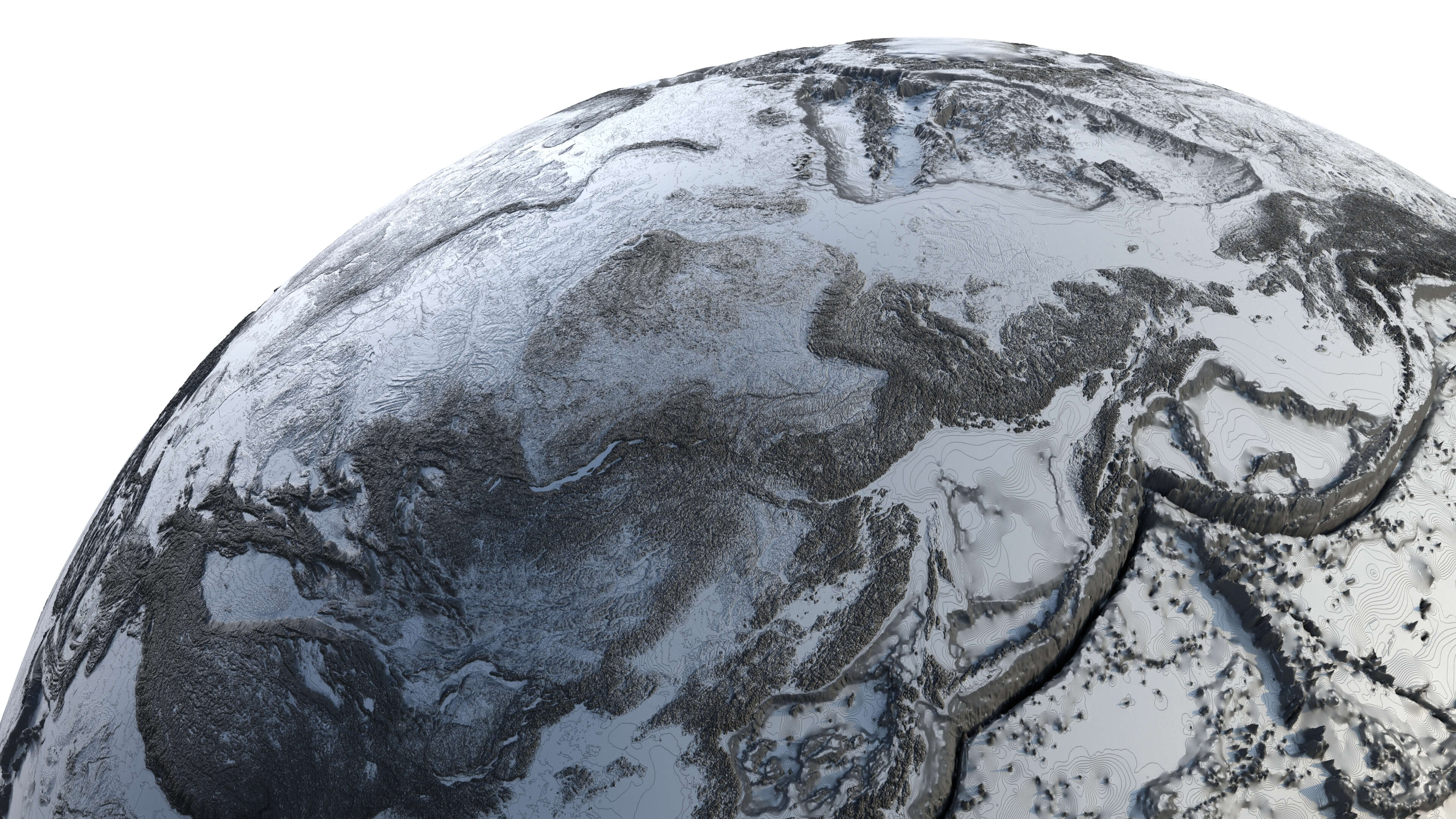 Earth Full Contours Globe - 3D Model by 3dstudio