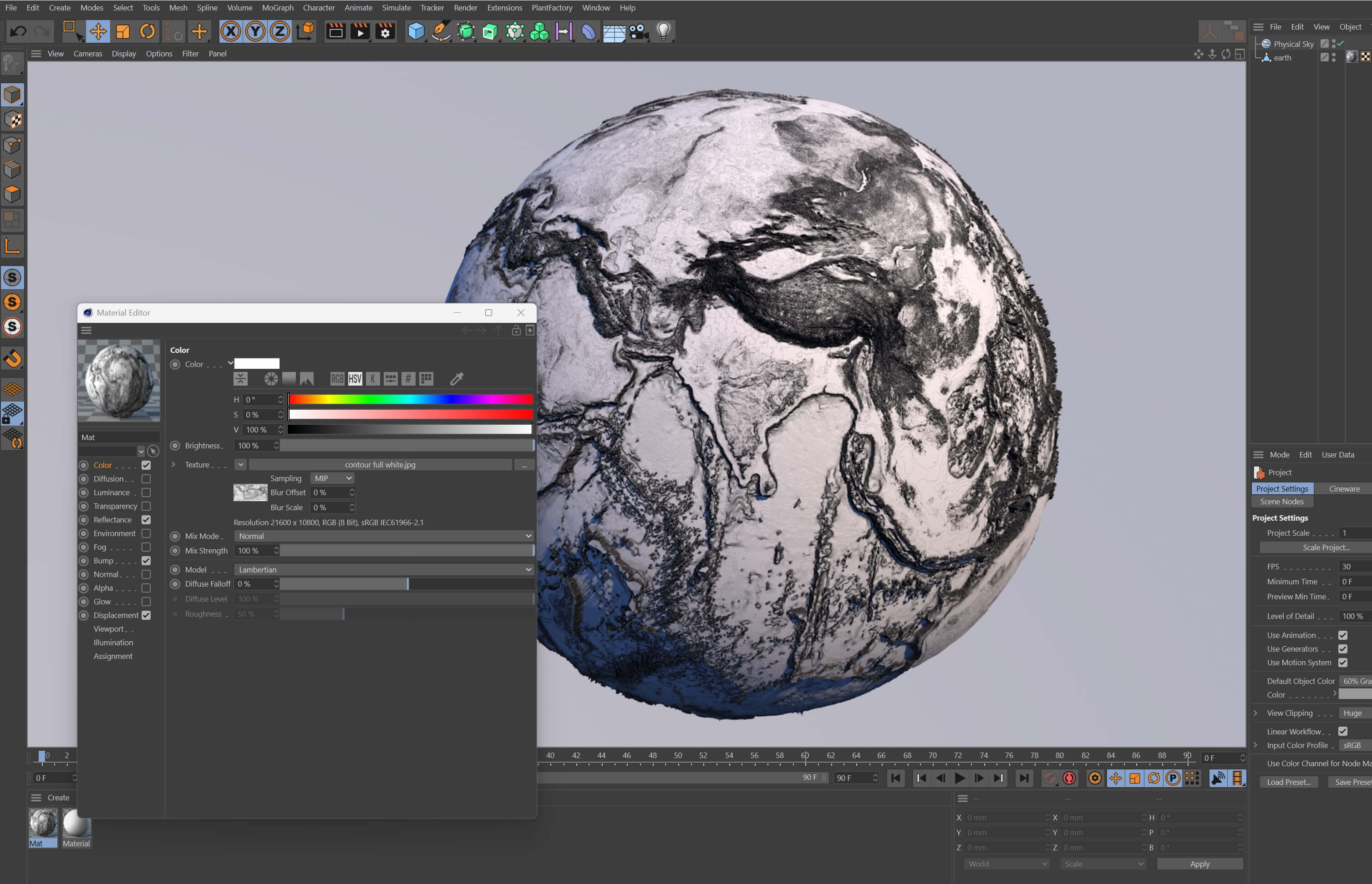 Earth Full Contours Globe - 3D Model by 3dstudio