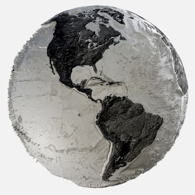 Earth Hill Shade Map Globe - 3D Model by 3dstudio