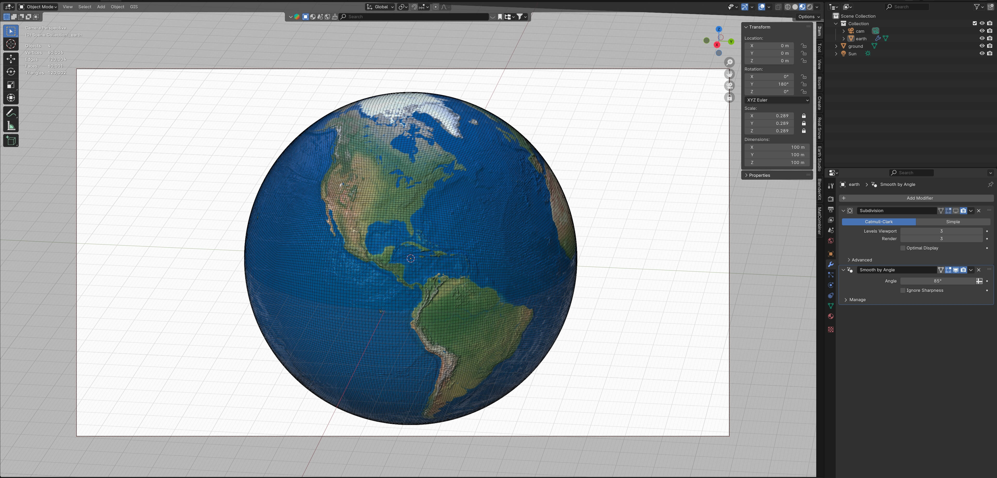 Earth Map Globe - 3D Model by 3dstudio