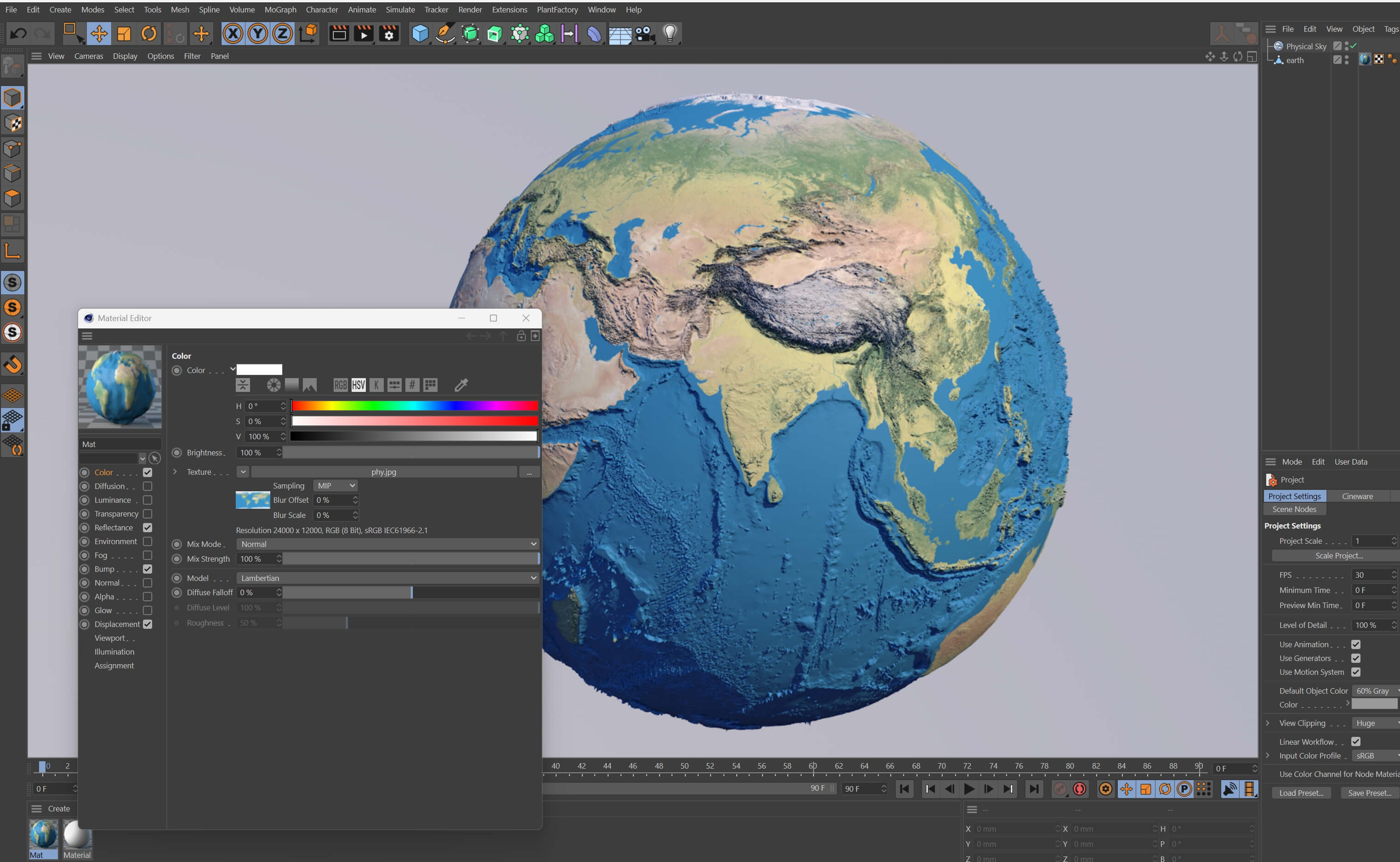 Earth Physical Map Globe - 3D Model by 3dstudio