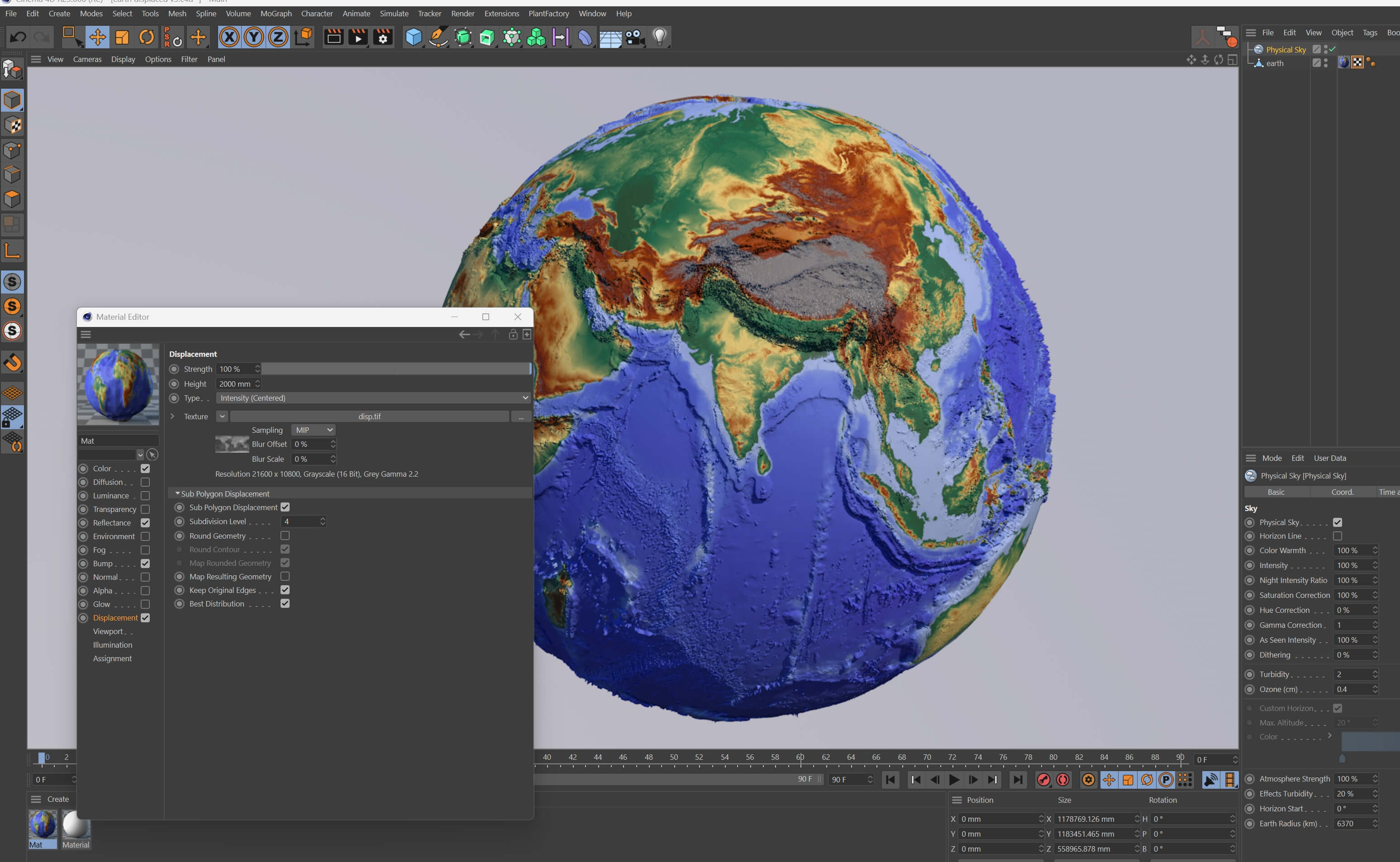 Earth Shaded Natural Globe - 3D Model by 3dstudio