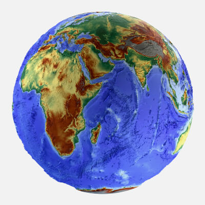 Earth Shaded Natural Globe - 3D Model by 3dstudio