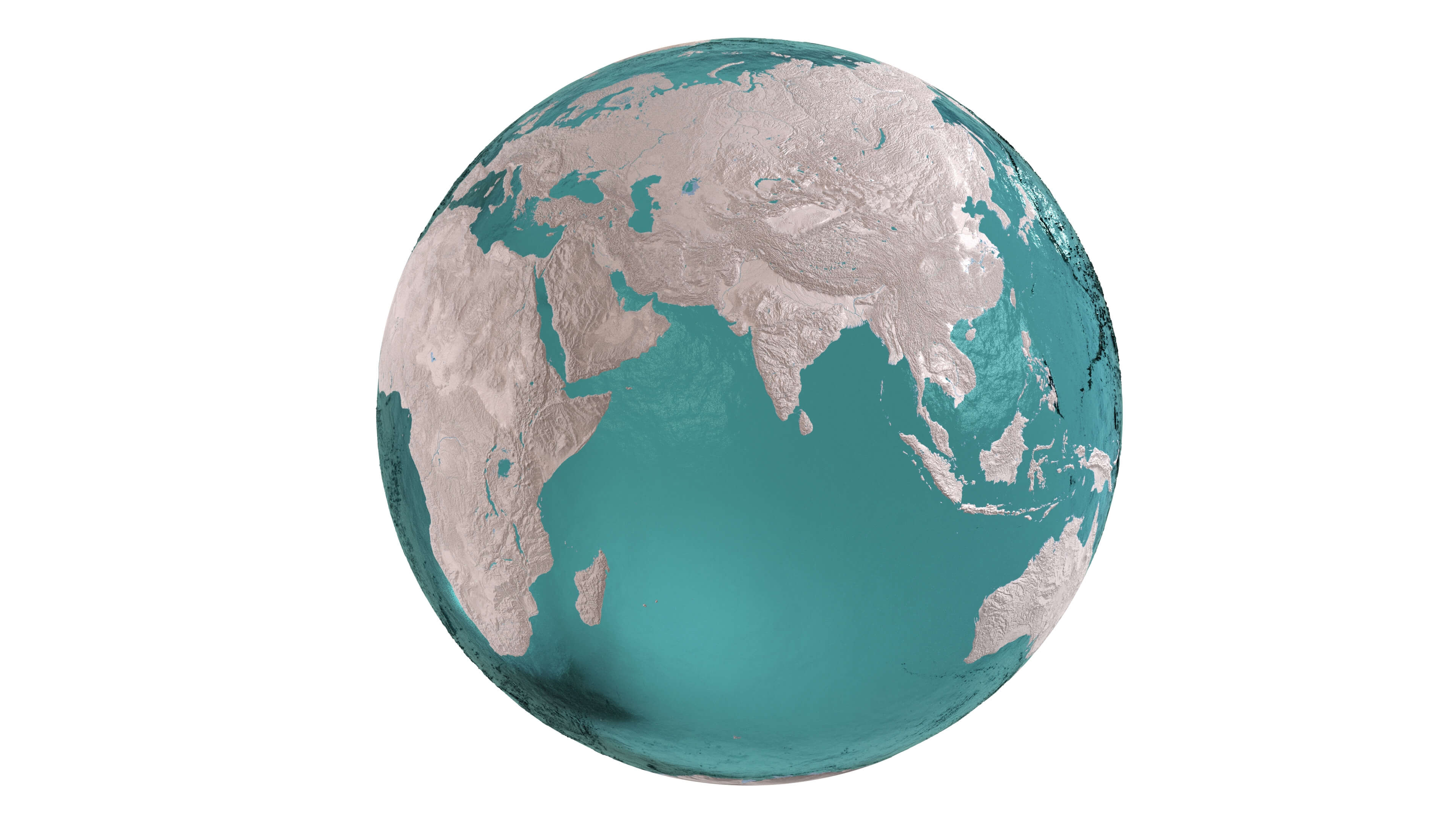 Earth Water 3D Globe Clay Shaded by 3dstudio