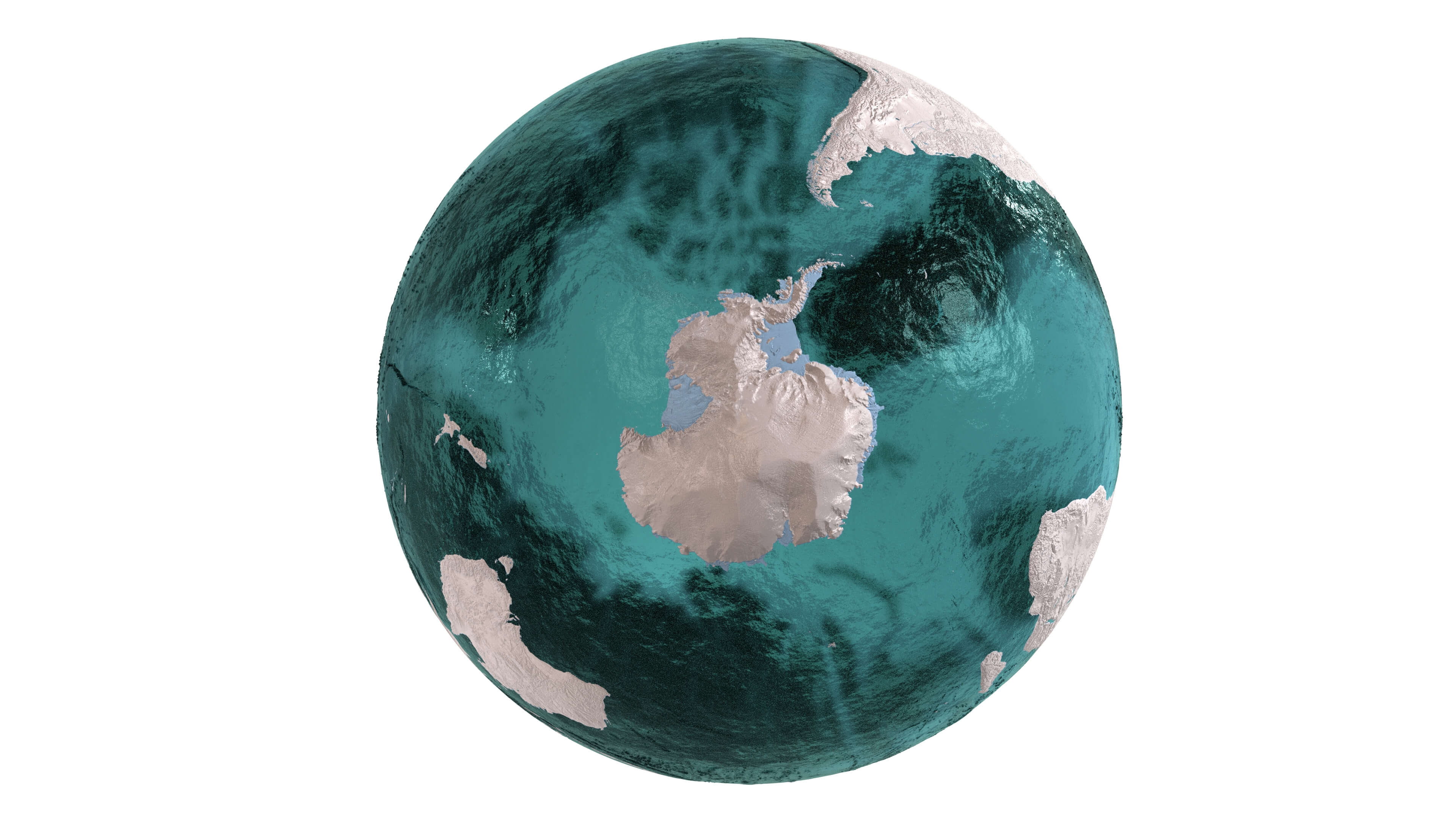 Earth Water 3D Globe Clay Shaded by 3dstudio