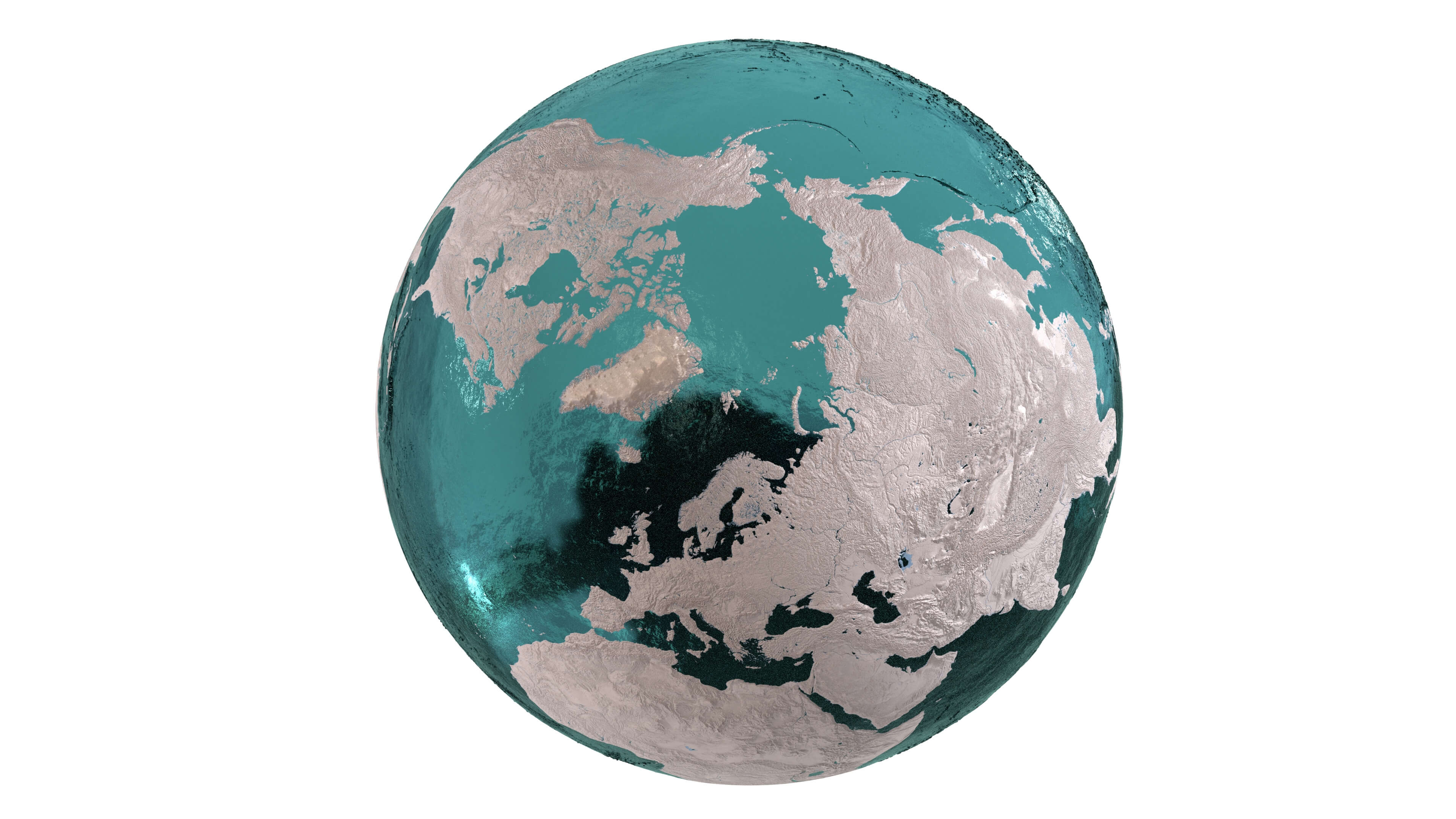 Earth Water 3D Globe Clay Shaded by 3dstudio
