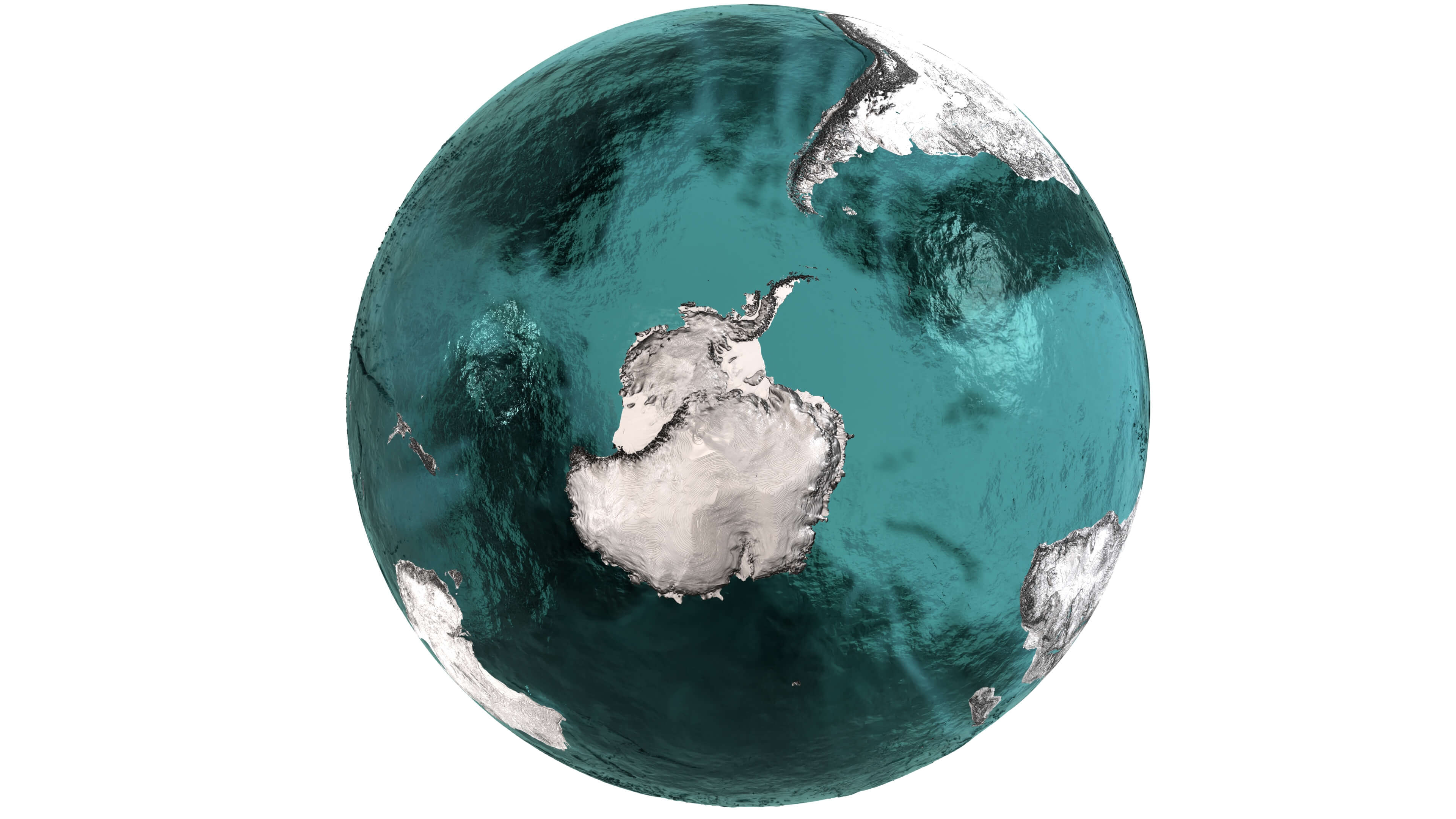 Earth Water 3D Globe Contours Full by 3dstudio
