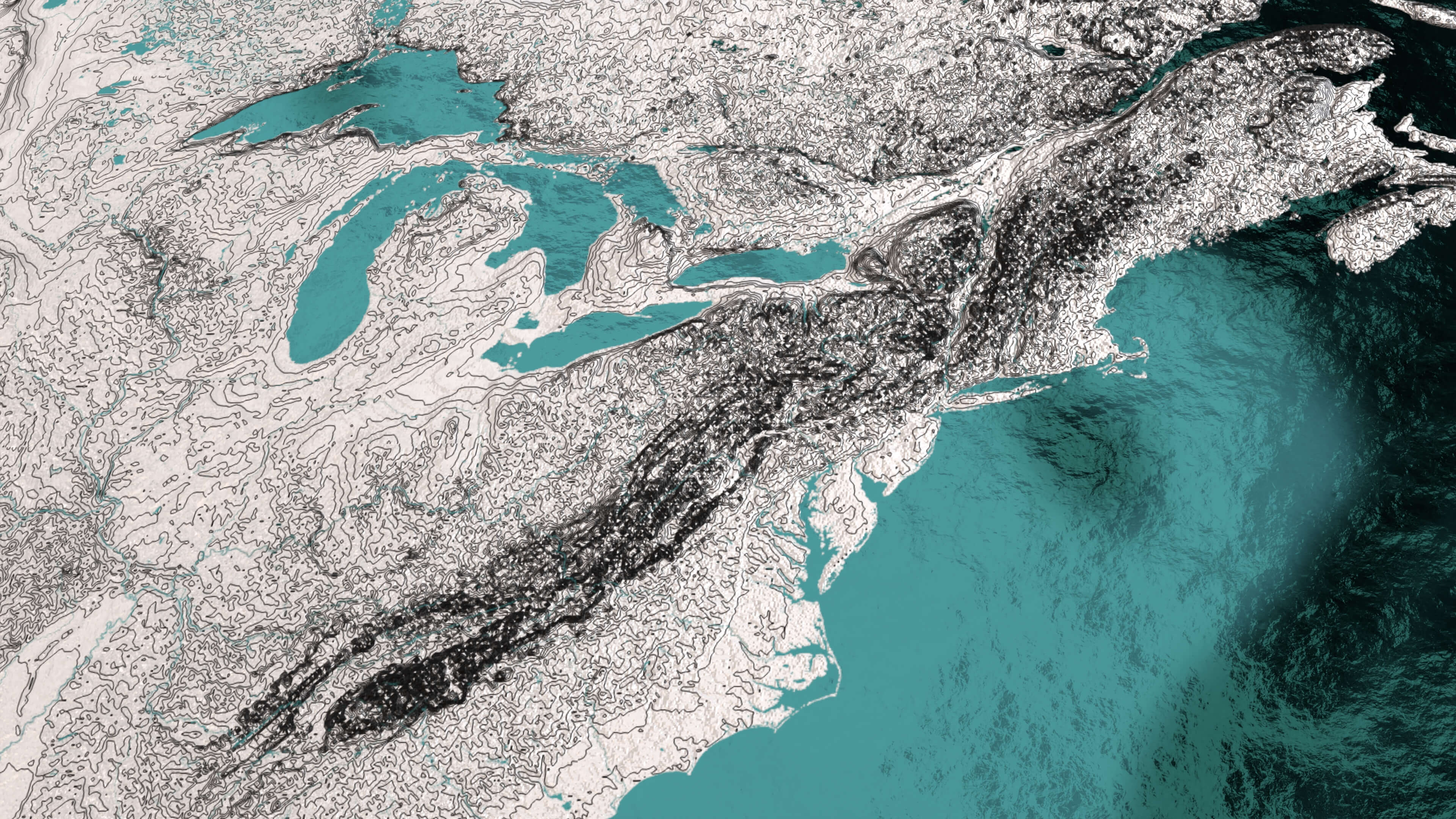 Earth Water 3D Globe Contours Full by 3dstudio