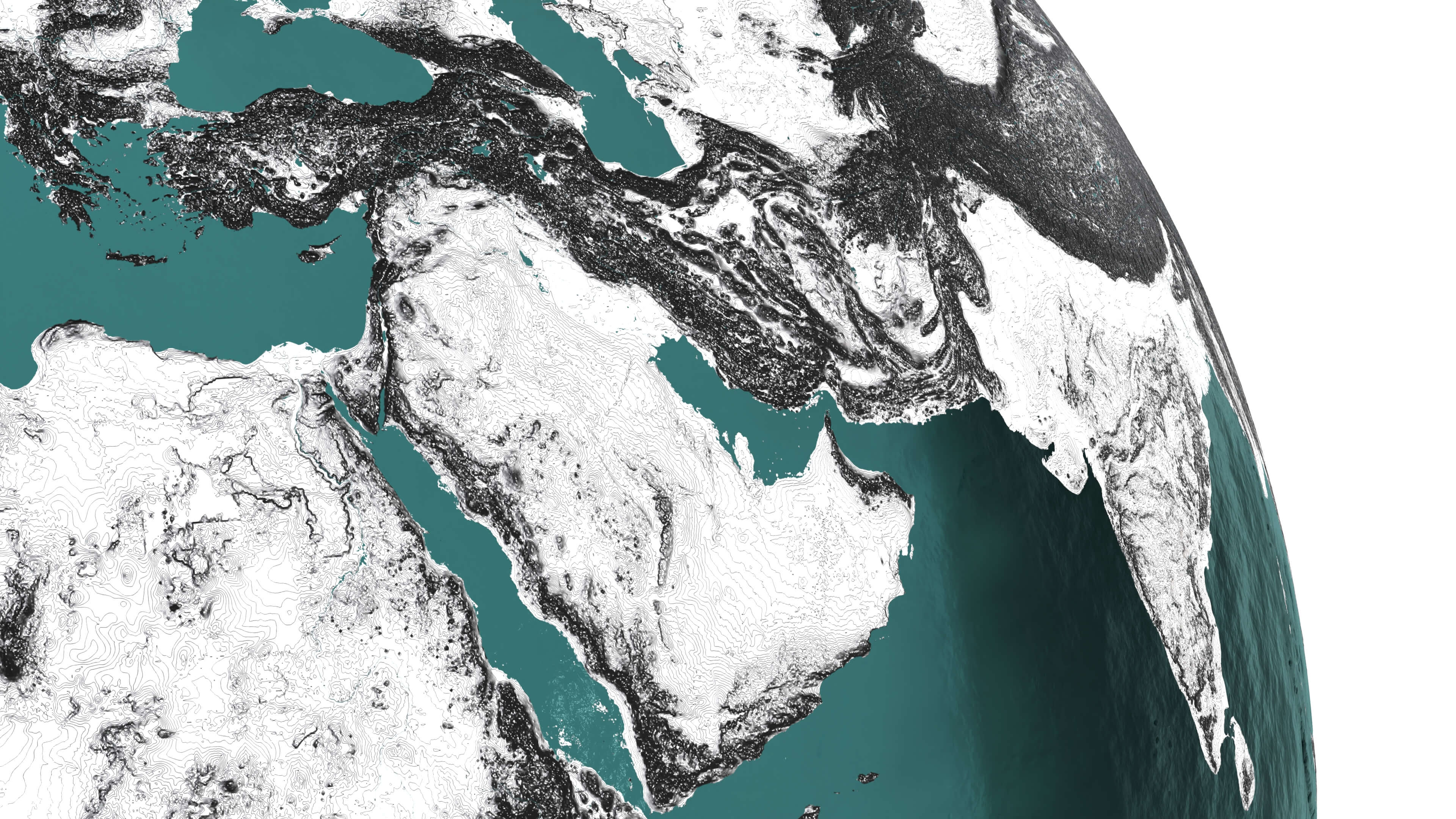 Earth Water 3D Globe Contours Full by 3dstudio